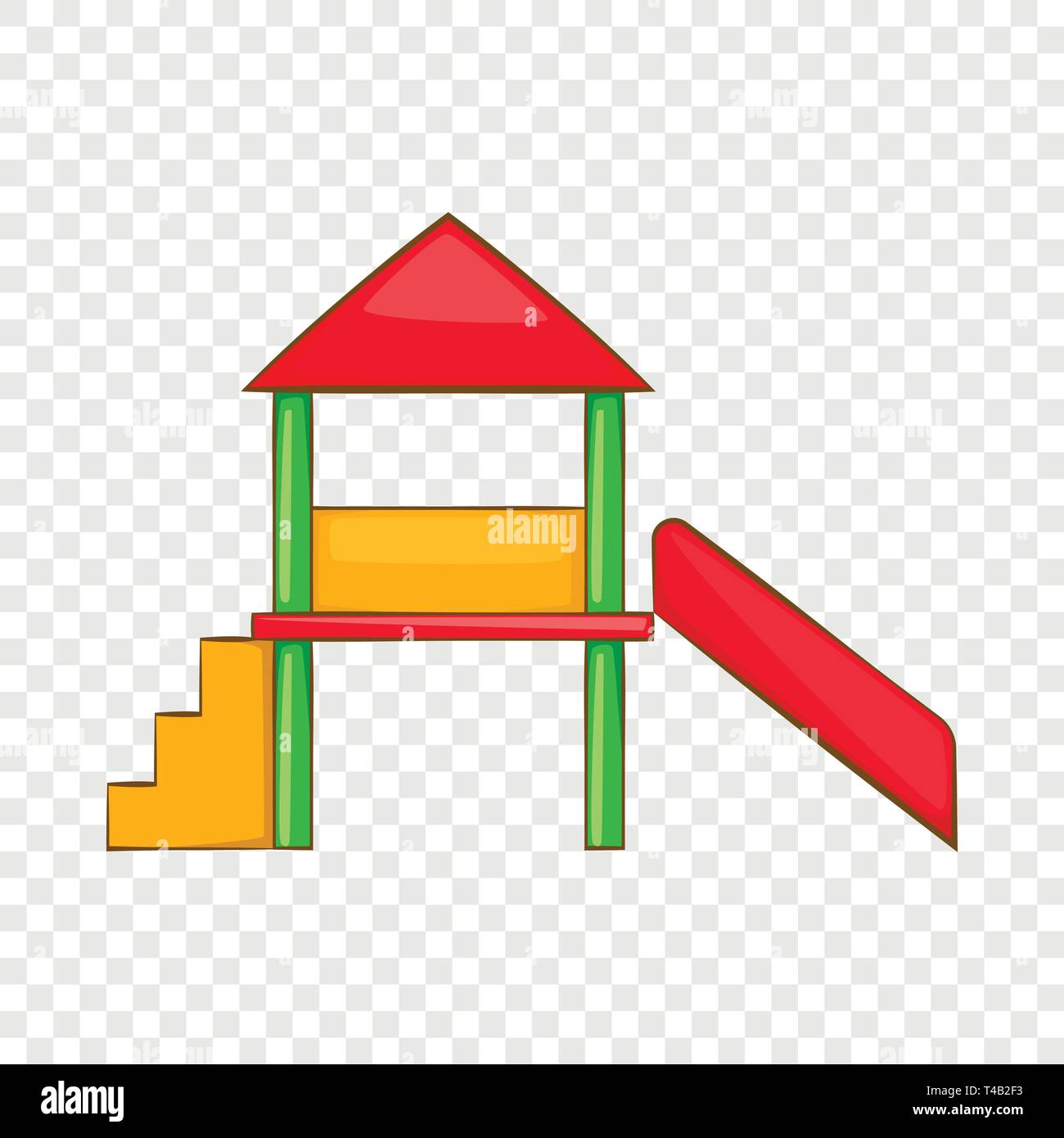 Playhouse with slide icon, cartoon style Stock Vector Image & Art - Alamy