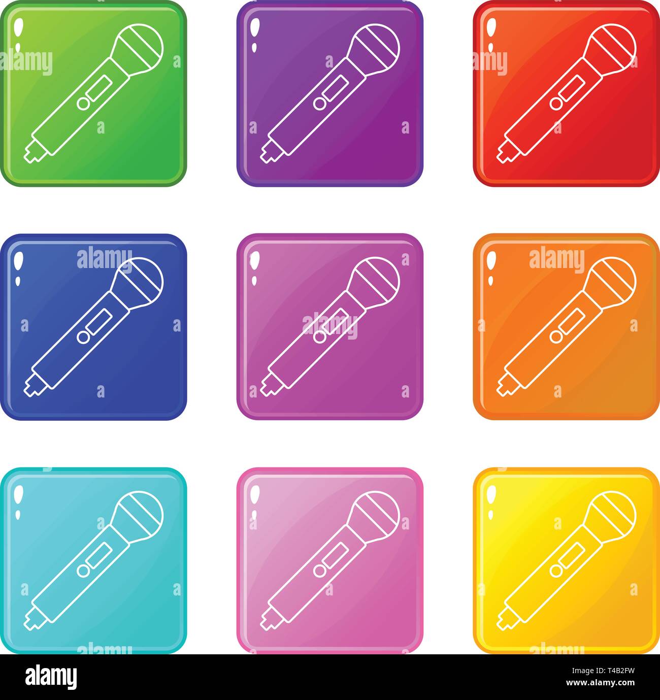 Microphone icons set 9 color collection Stock Vector Image & Art - Alamy