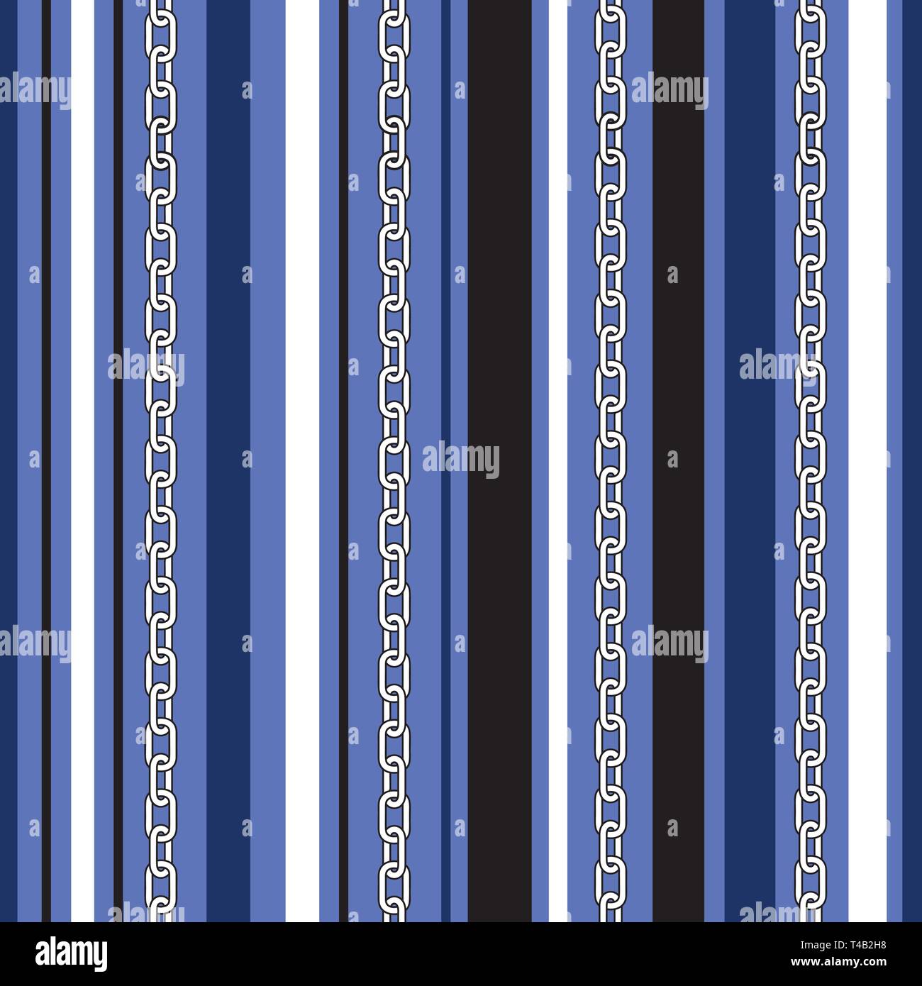 Classic Chains and Vertical Stripes Stripes Vector Seamless Pattern ...