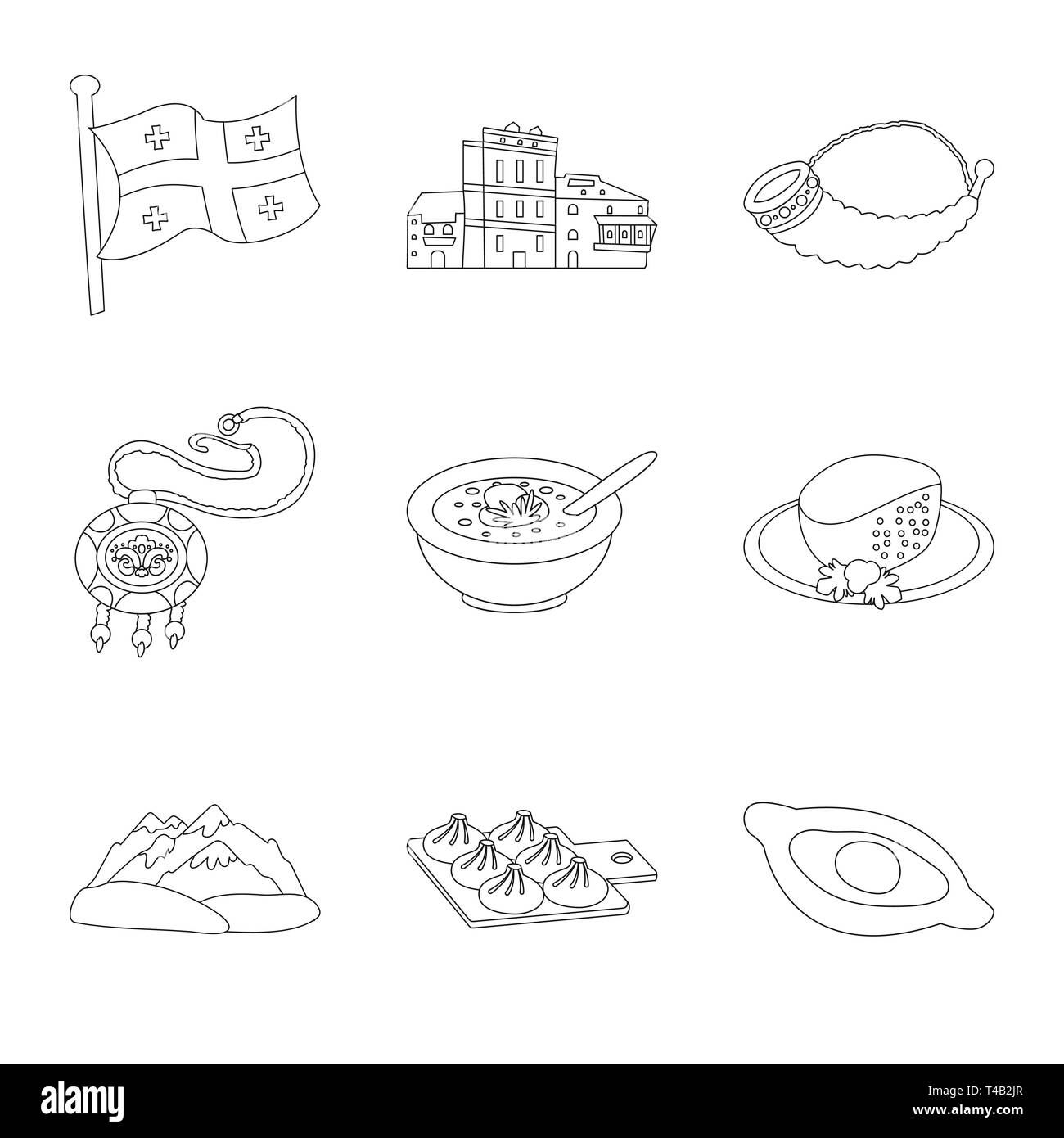 Isolated object of traditions and national symbol. Collection of ...