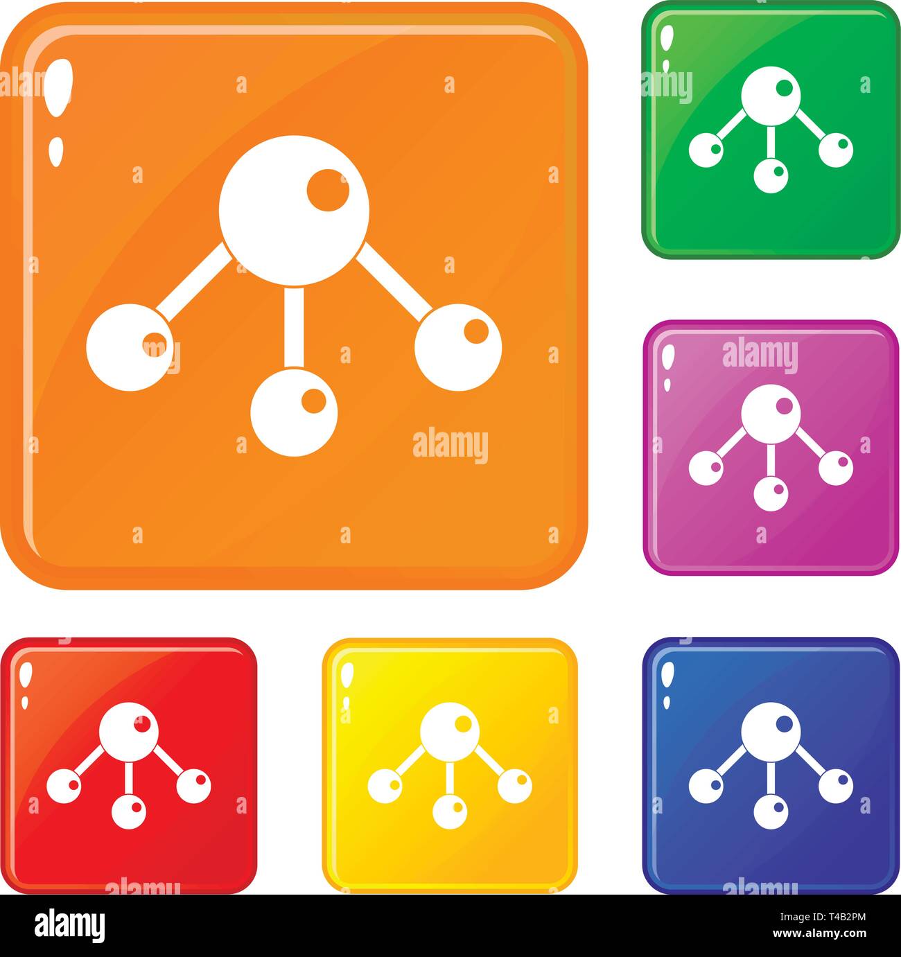 Chemical and physical molecules icons set vector color Stock Vector ...