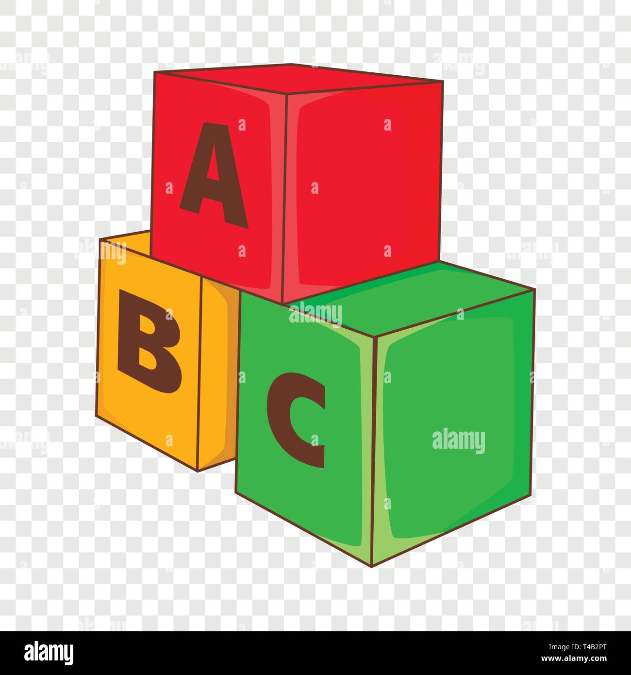 Children cubes with letters icon, cartoon style Stock Vector Image ...