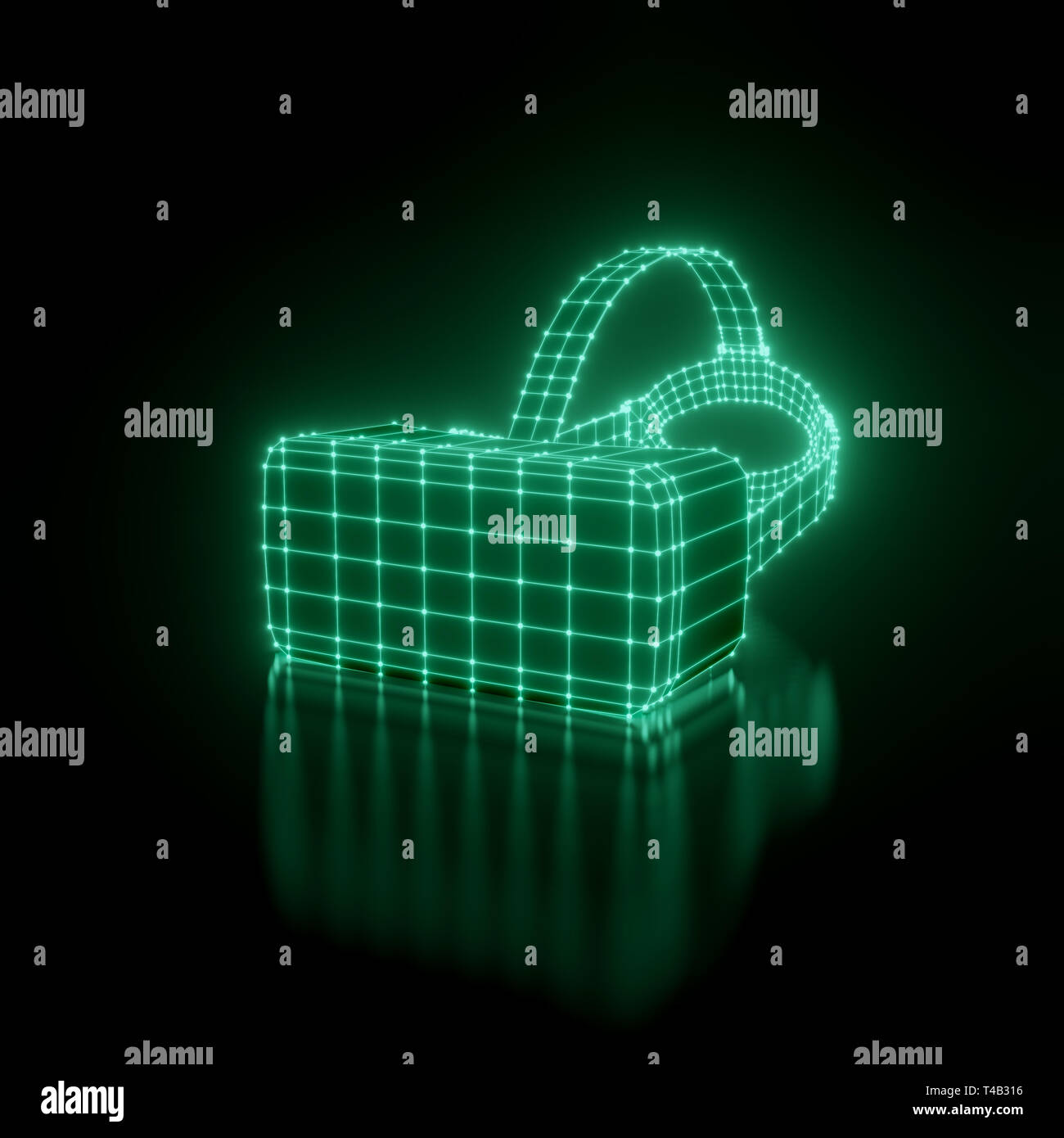 VR Goggles Headset with Light Mesh Effect. Perspective view. Modern ...