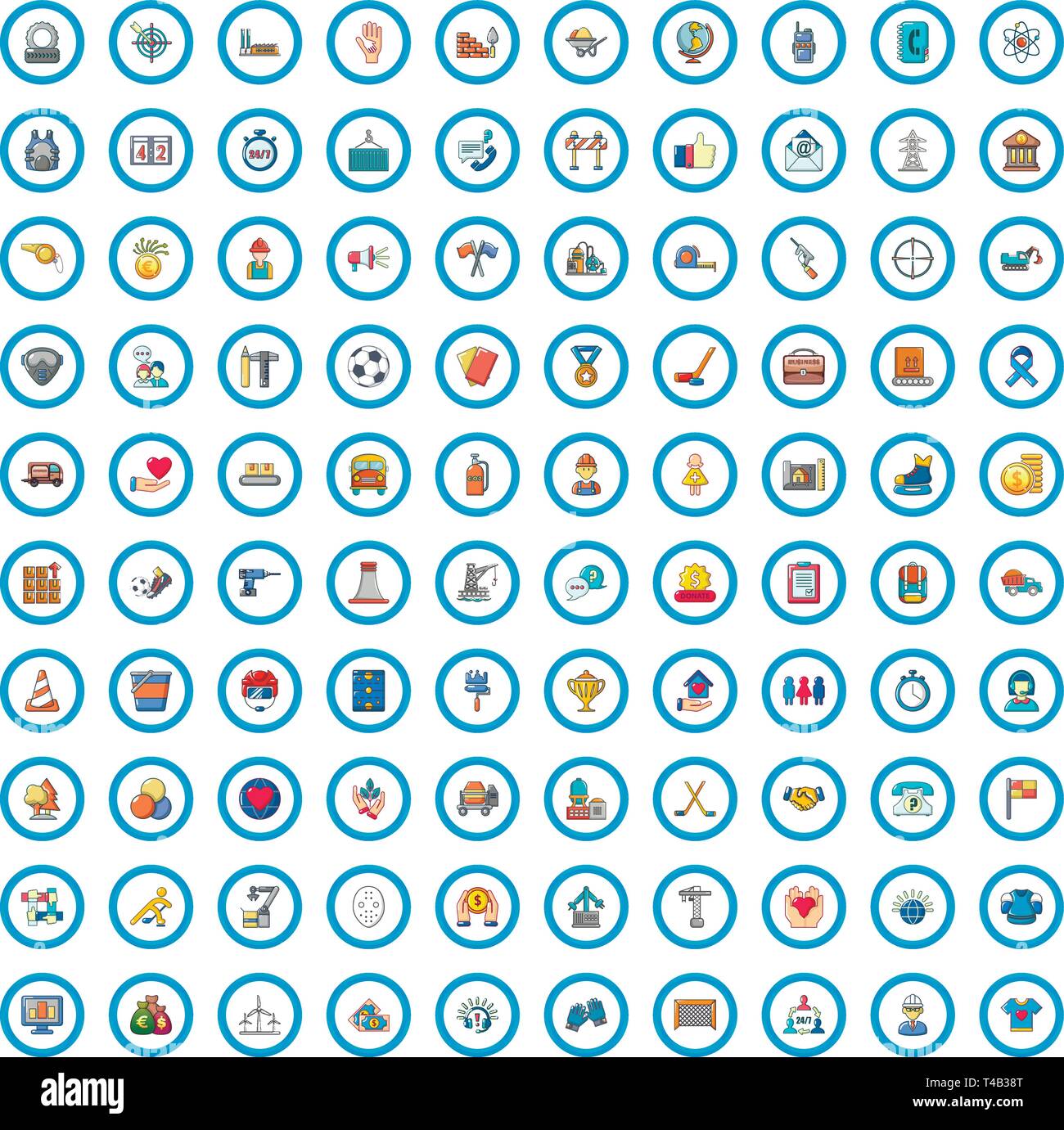 100 team work icons set, cartoon style Stock Vector Image & Art - Alamy