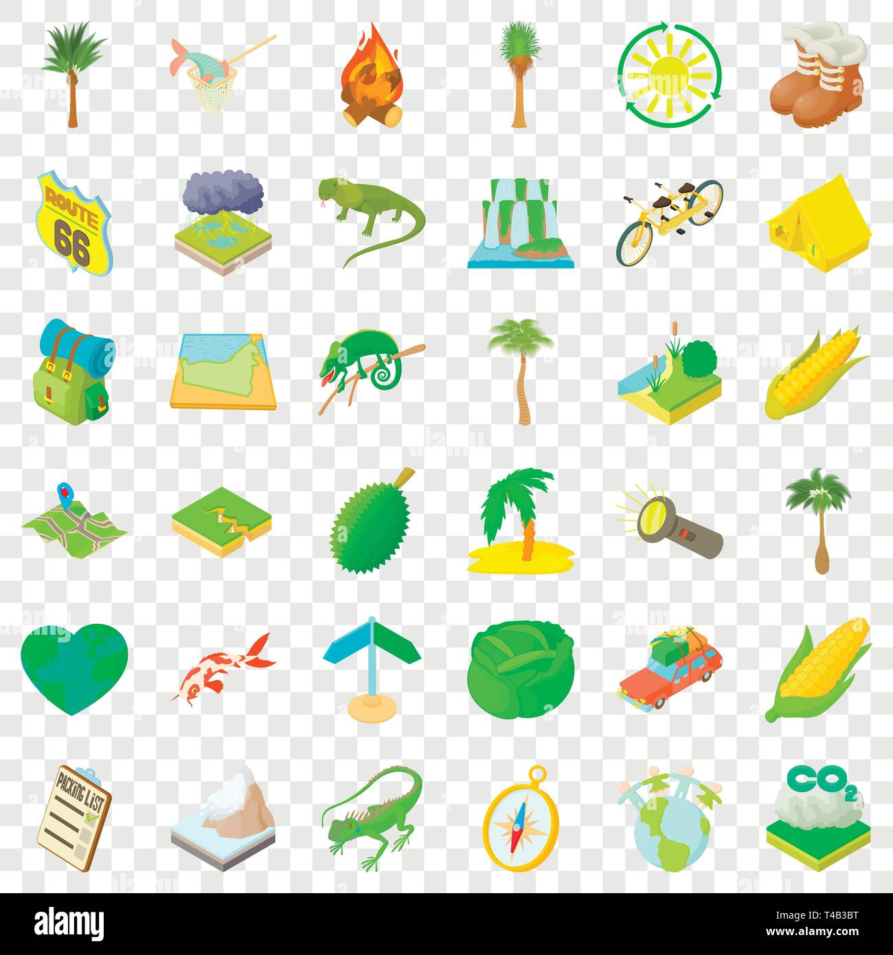Nature rest icons set, cartoon style Stock Vector Image & Art - Alamy