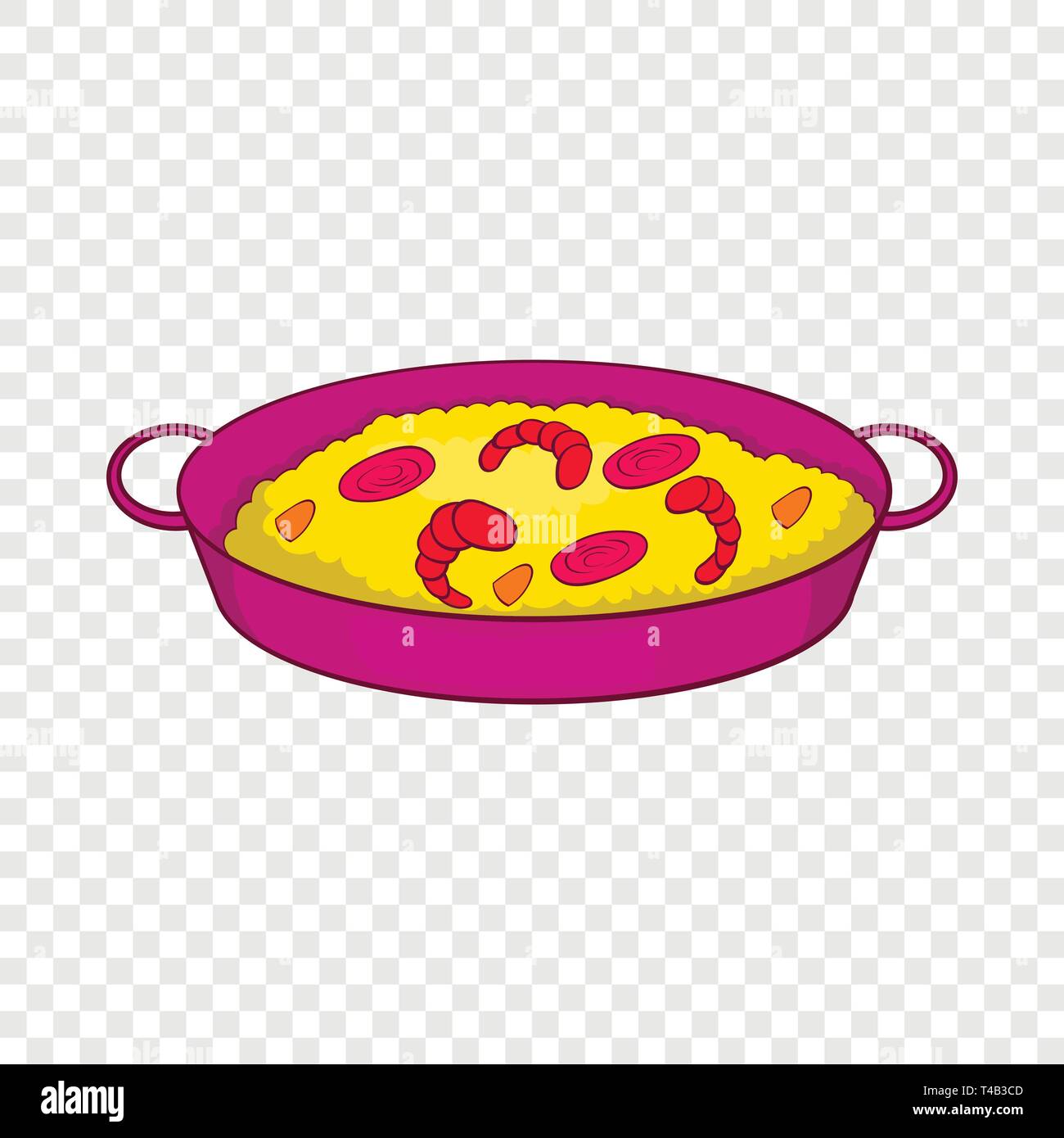 Paella with seafood on pan icon, cartoon style Stock Vector Image & Art ...