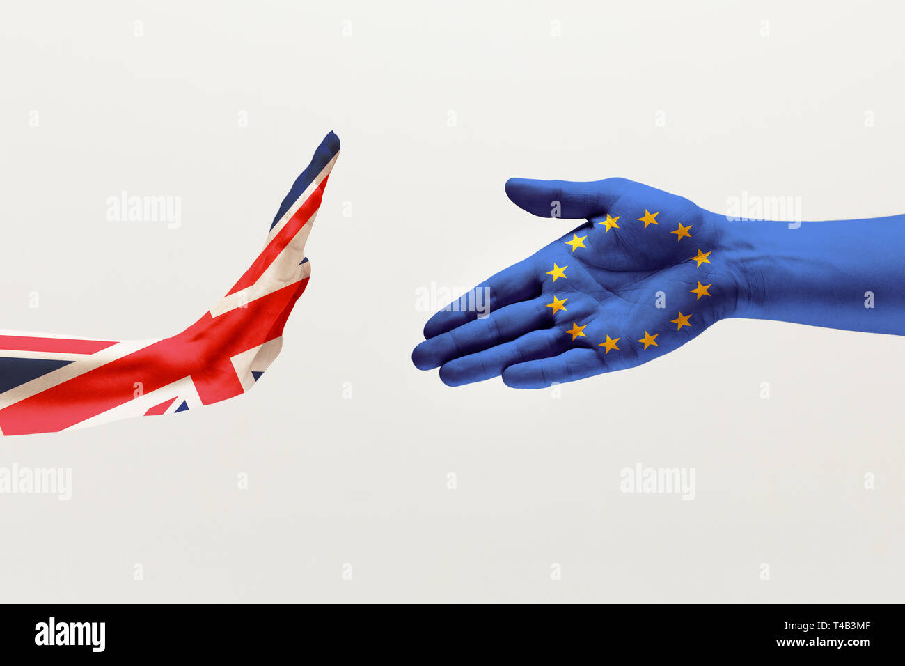 Misunderstandings and intense conversation. Male hands colored in ...