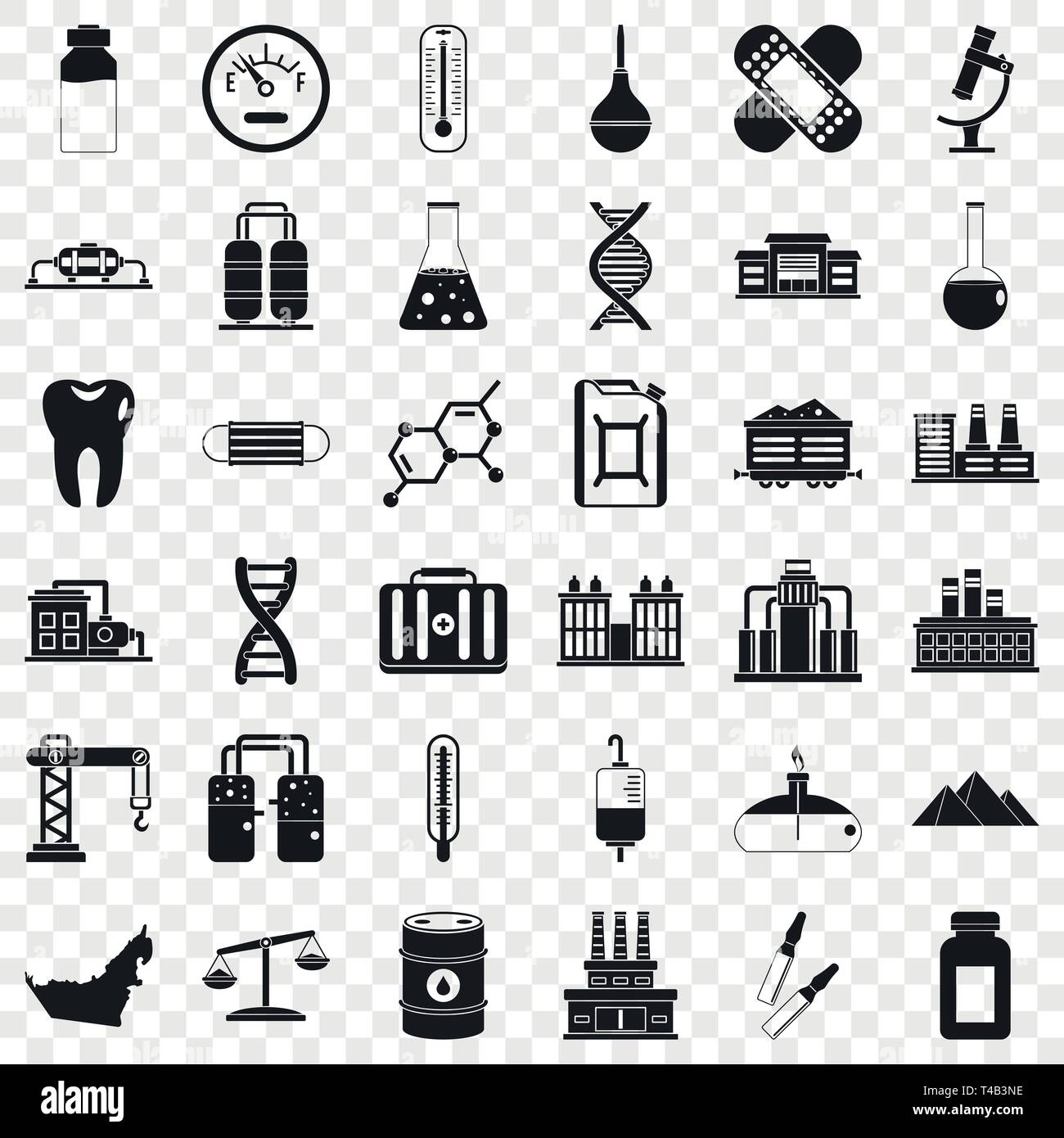 Chemical plant icons set, simple style Stock Vector Image & Art - Alamy