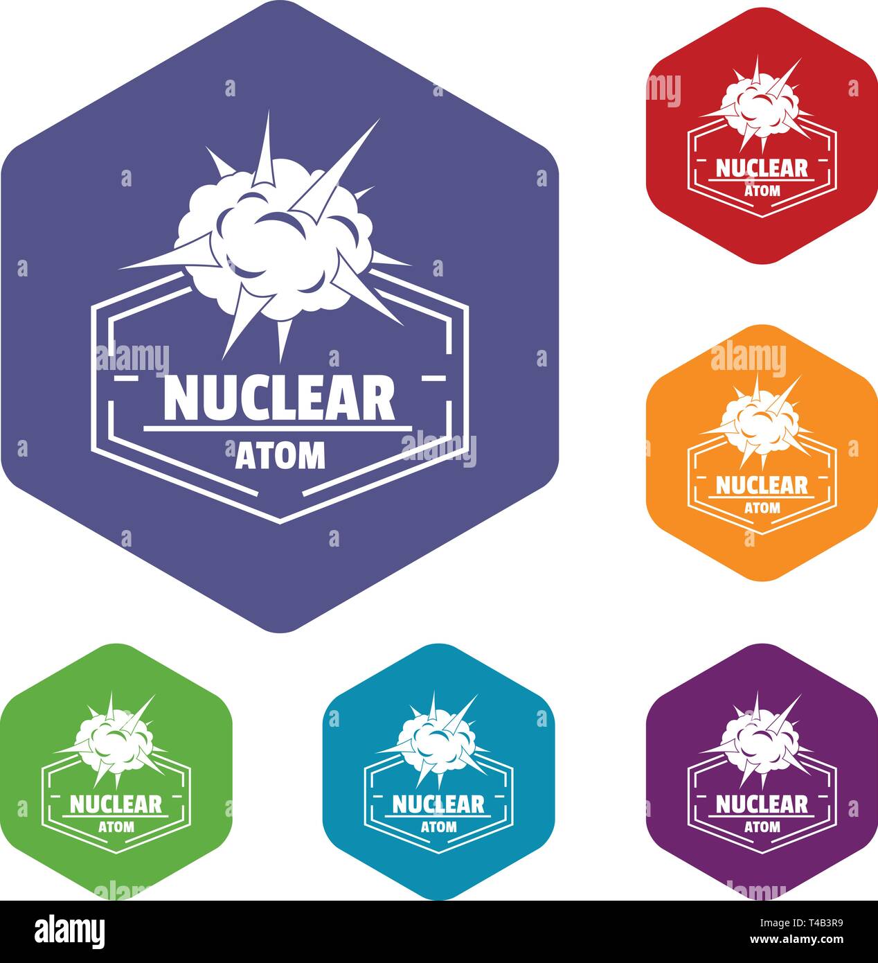 Nuclear explosion icons vector hexahedron Stock Vector Image & Art - Alamy