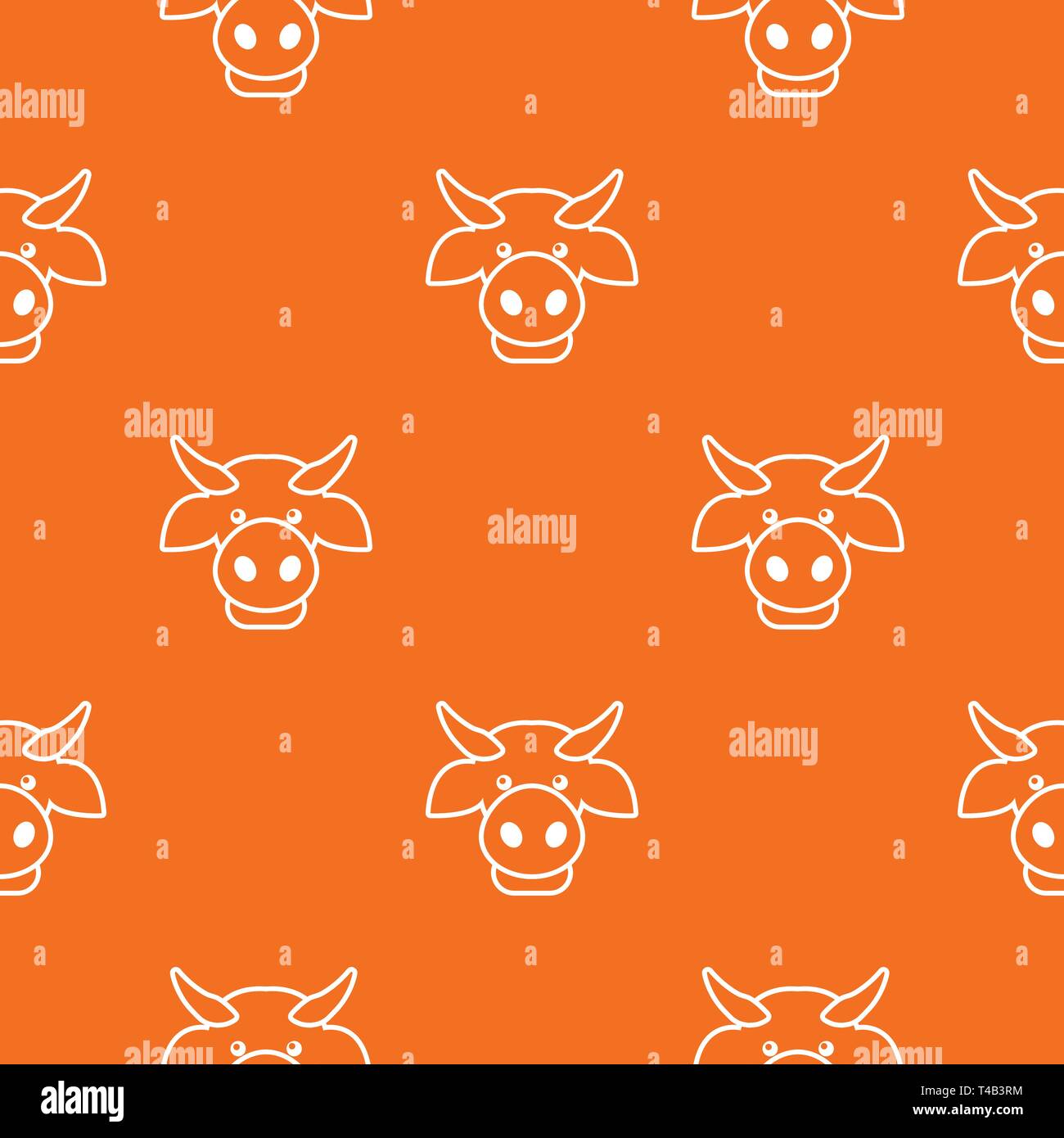 Cow head pattern vector orange Stock Vector Image & Art - Alamy