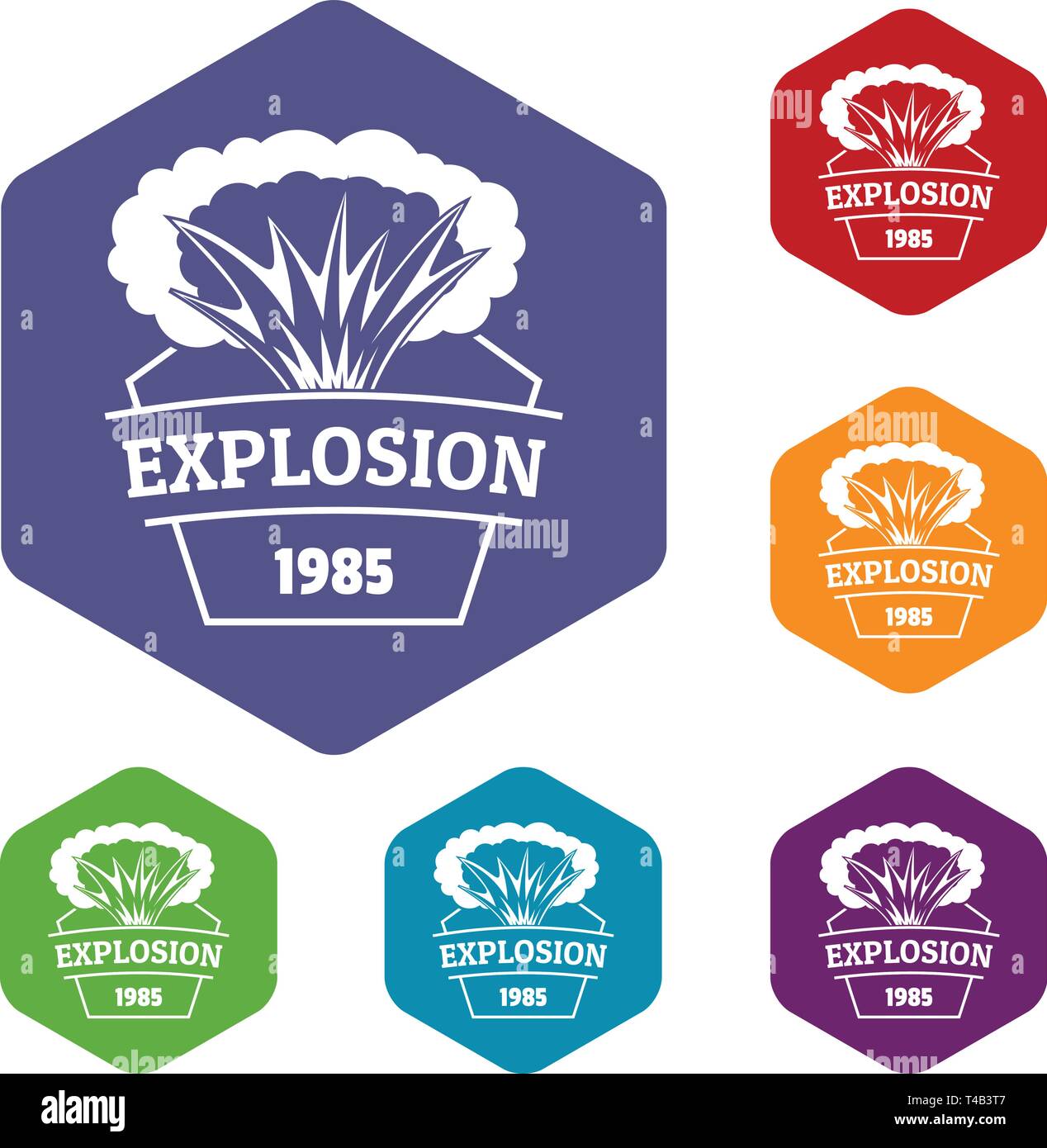 Fire explosion icons vector hexahedron Stock Vector Image & Art - Alamy