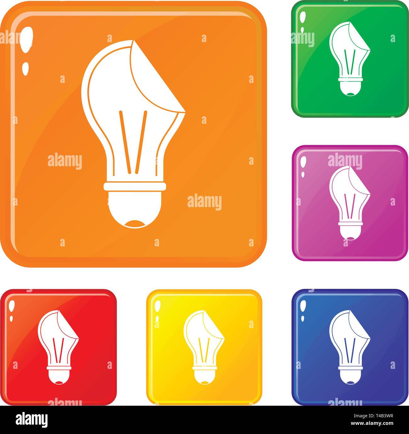Bulb sticker icons set vector color Stock Vector Image & Art - Alamy