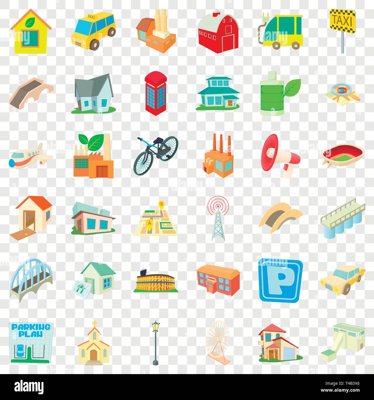 City street icons set, cartoon style Stock Vector Image & Art - Alamy