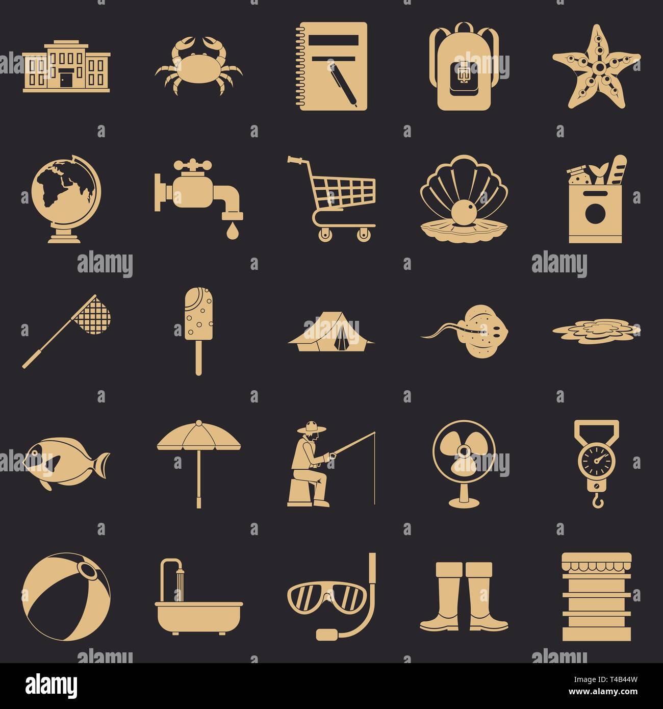 Shrimp icons set, simple style Stock Vector Image & Art - Alamy