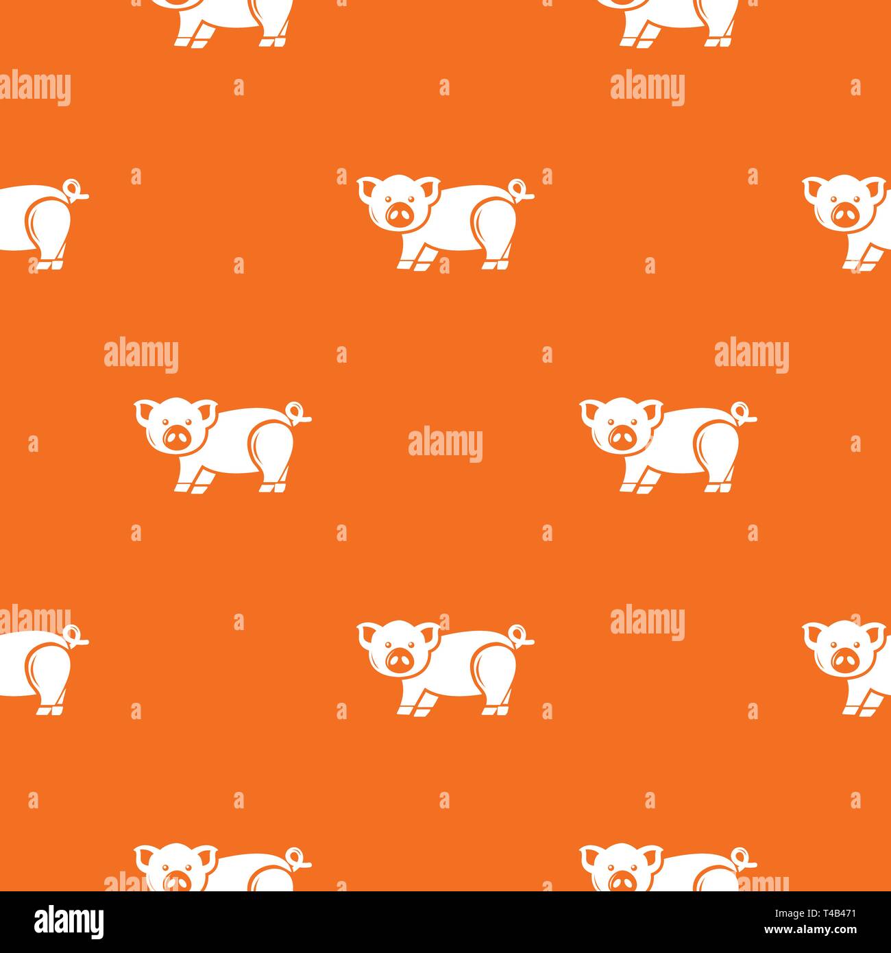 Cute pig pattern vector orange Stock Vector Image & Art - Alamy