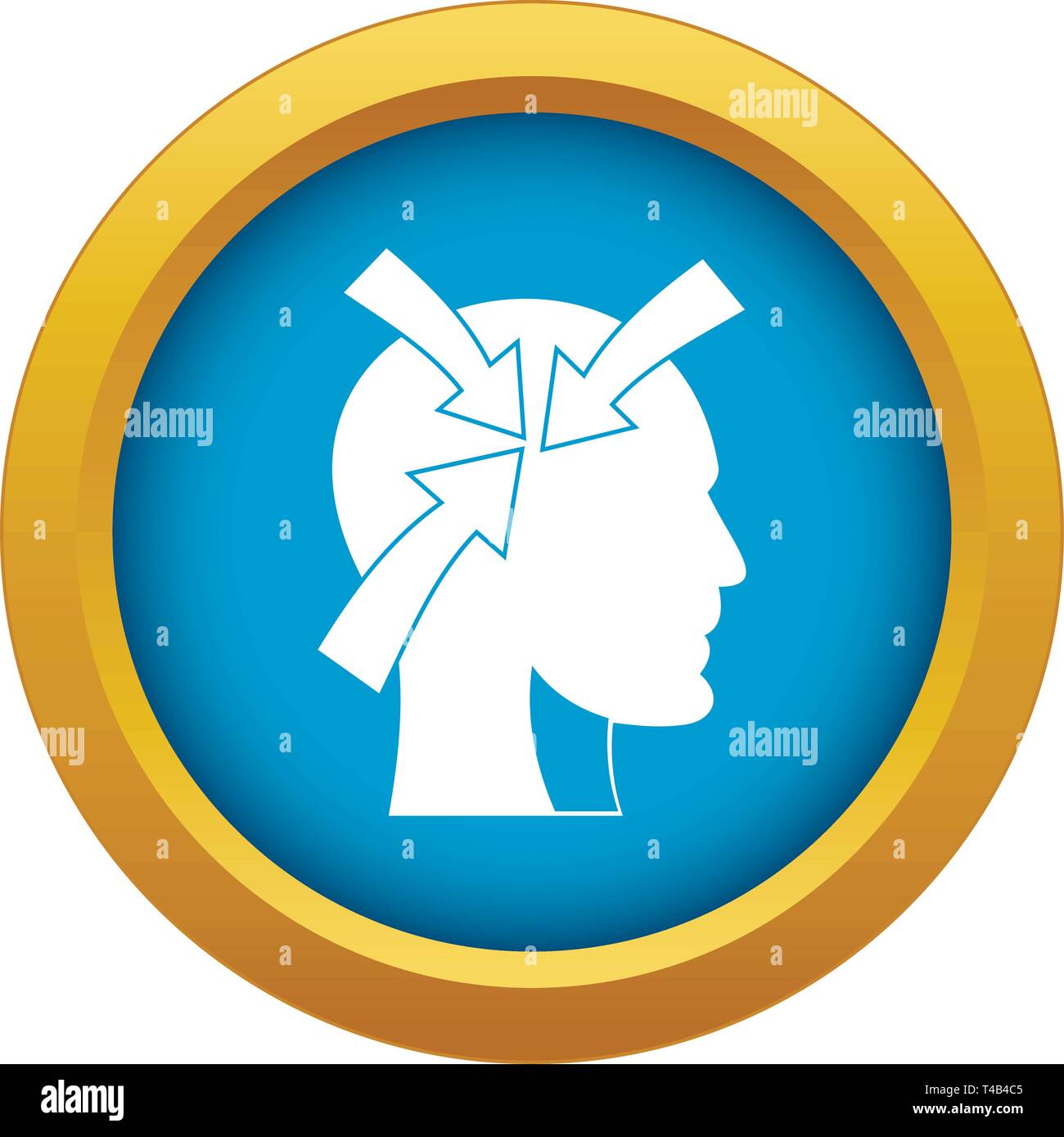 Head with arrows icon blue vector isolated Stock Vector Image & Art - Alamy