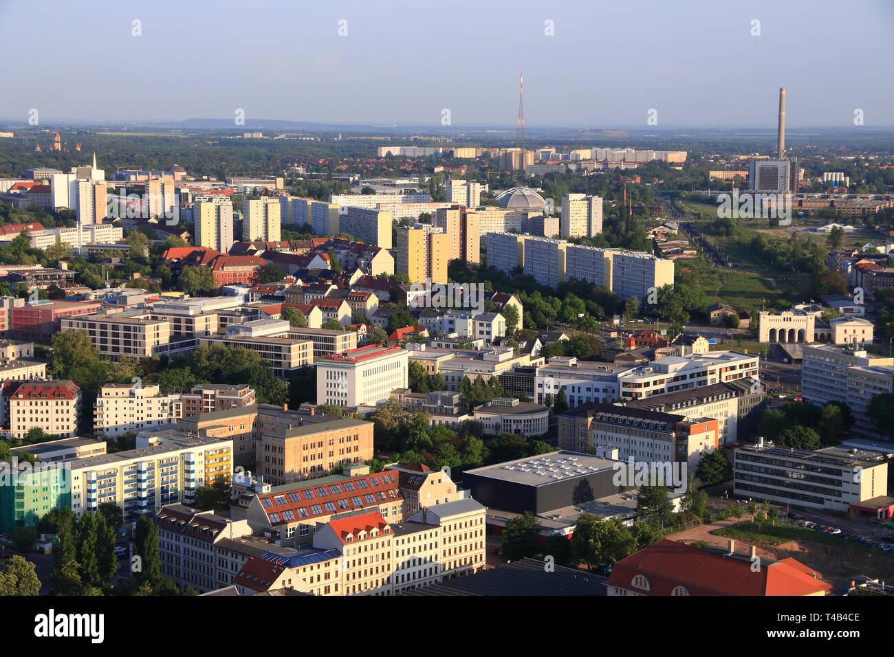 Leipzig city in Germany (State of Sachsen). Cityscape with Marienbrunn ...