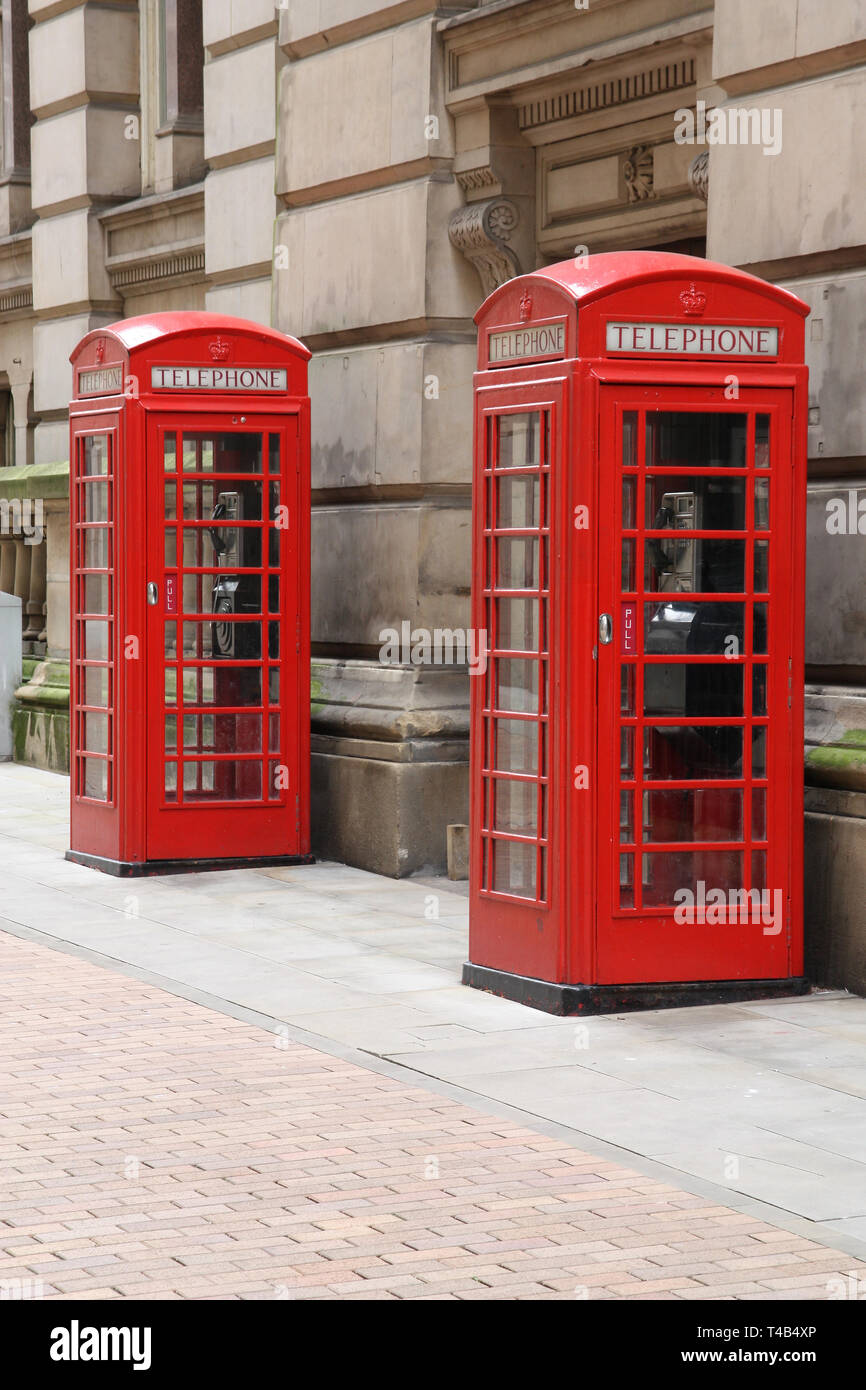 Birmingham red telephone boxes. West Midlands, England Stock Photo - Alamy