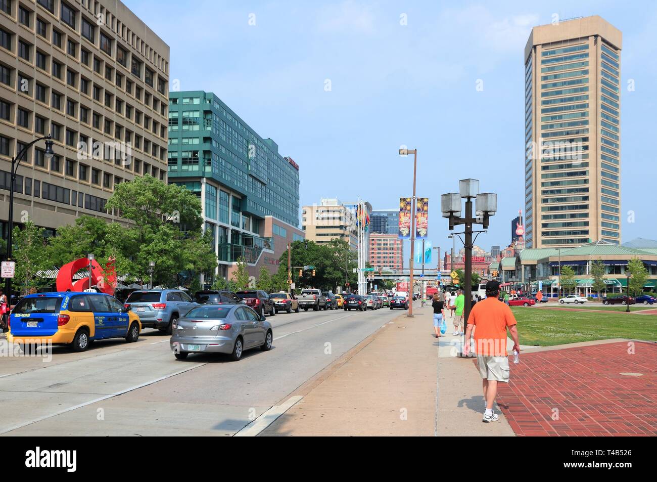 BALTIMORE, USA - JUNE 12, 2013: People visit downtown Baltimore ...