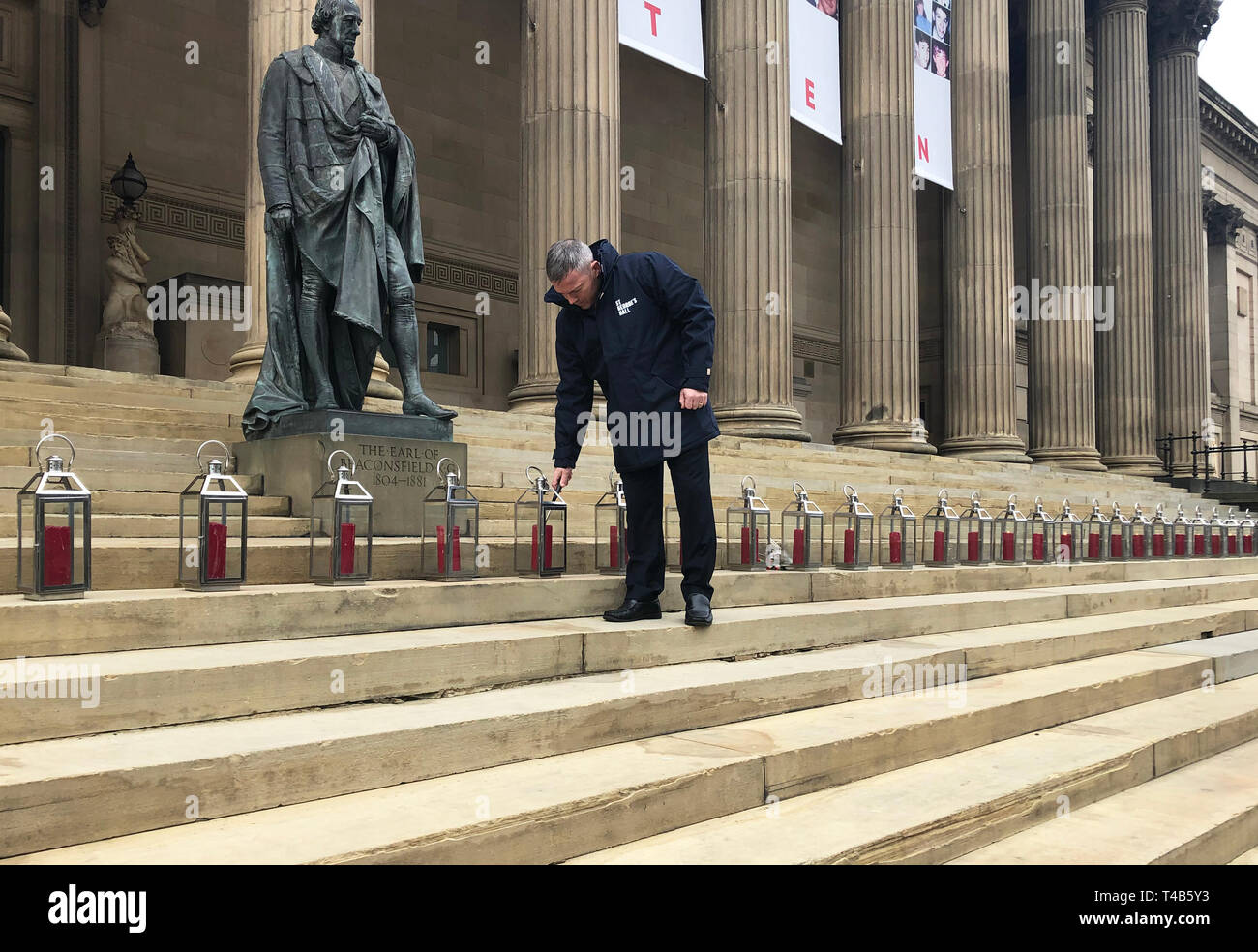 Ninety-six lanterns are lit on the steps of St George???s Hall in ...