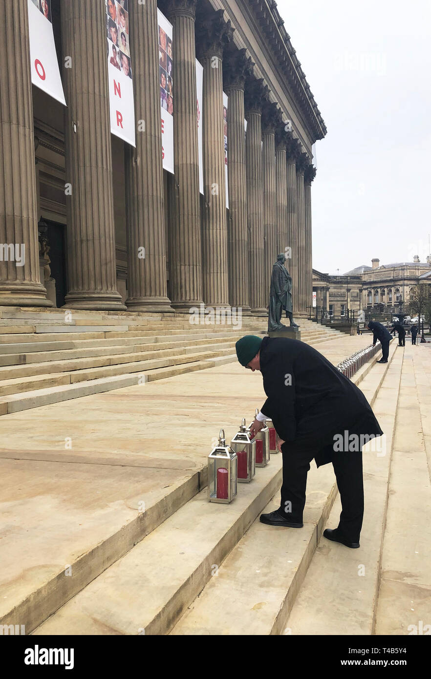 Ninety-six lanterns are lit on the steps of St George???s Hall in ...