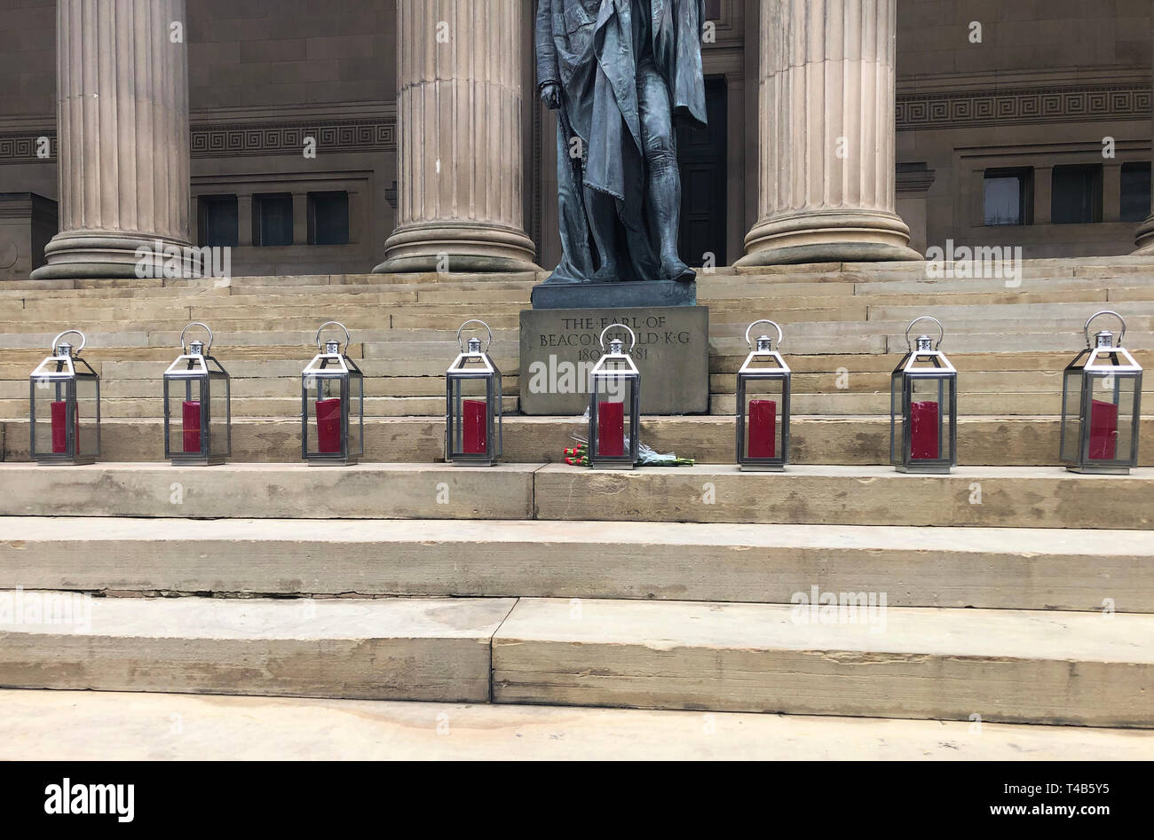 Ninety-six lanterns are lit on the steps of St George???s Hall in ...