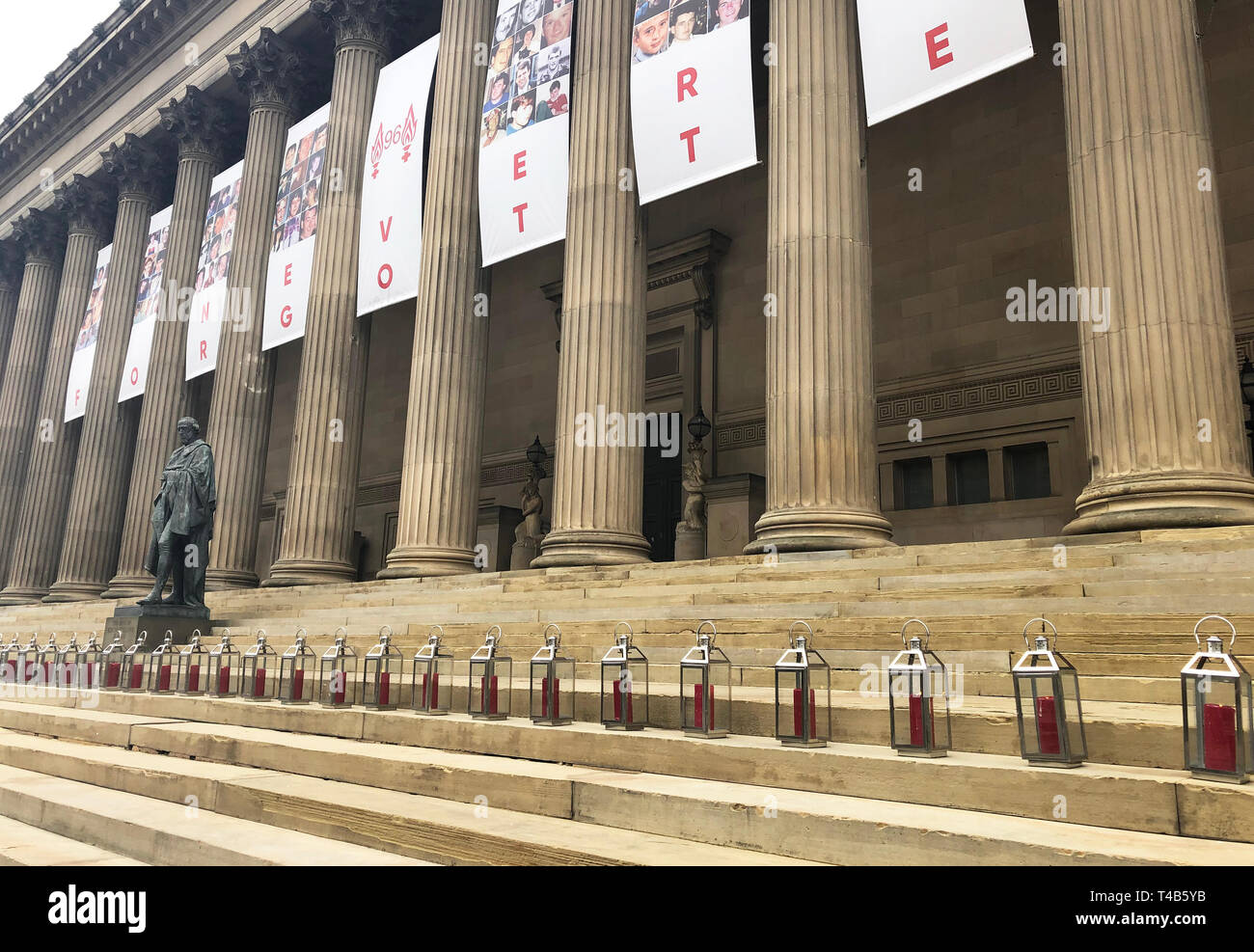 Ninety-six lanterns are lit on the steps of St George???s Hall in ...