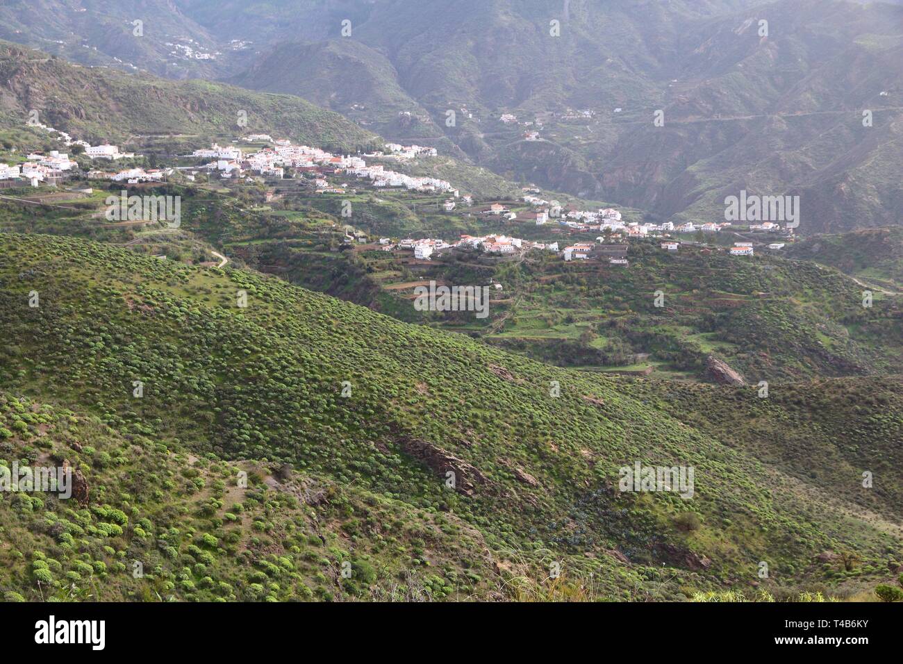Gran Canaria landscape - Tejeda village. White house town in Spain ...