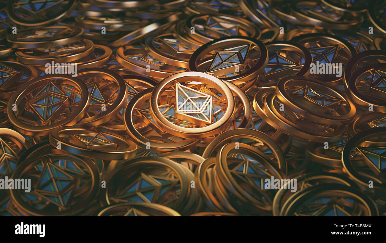 Ethereum Gold Coins 3d illustration Stock Photo - Alamy