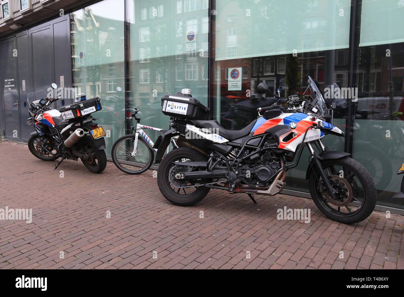 AMSTERDAM, NETHERLANDS - JULY 7, 2017: Police motorcycles in Amsterdam ...
