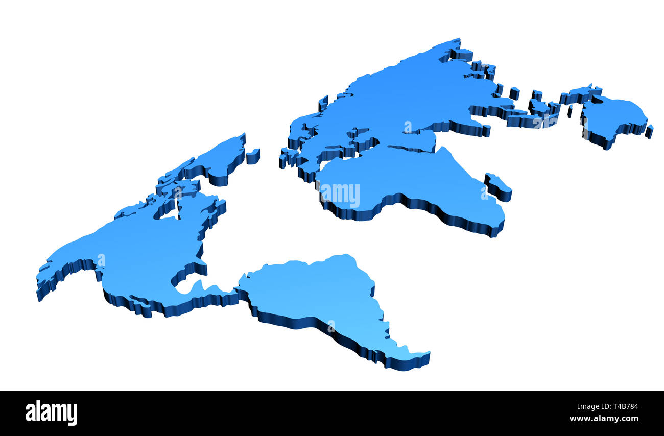 3d world map design with gradient blue on white Stock Photo - Alamy