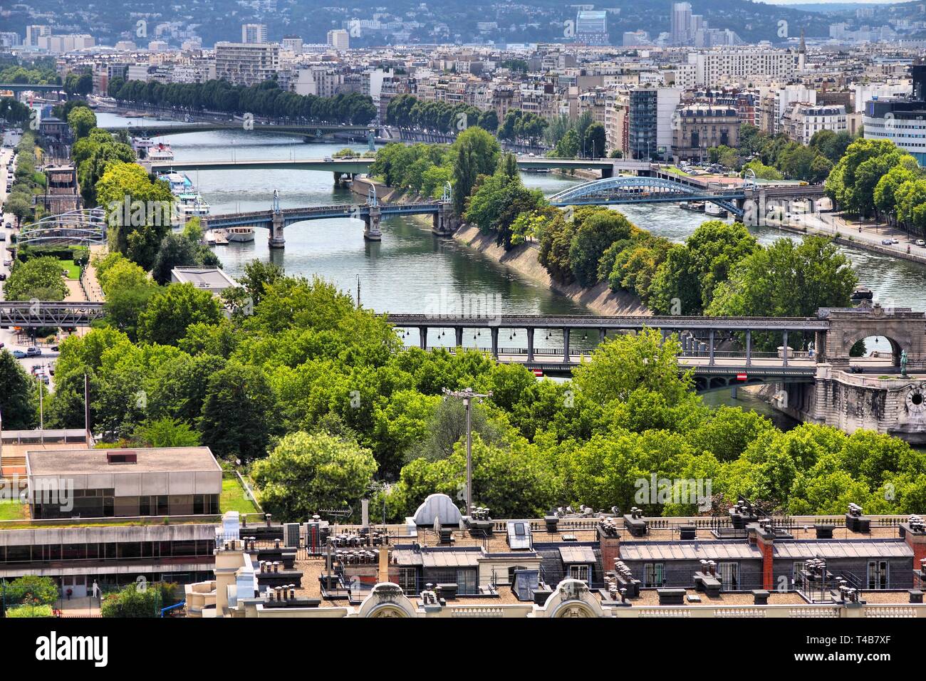 Paris, France - aerial city view with Seine River. UNESCO World ...