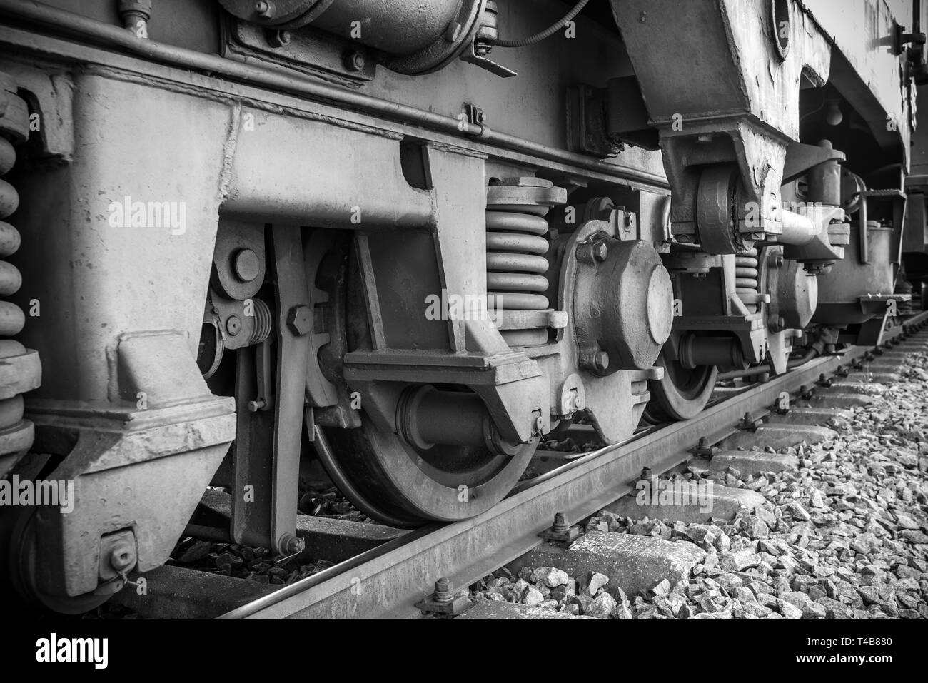 Train brake wheel Black and White Stock Photos & Images - Alamy