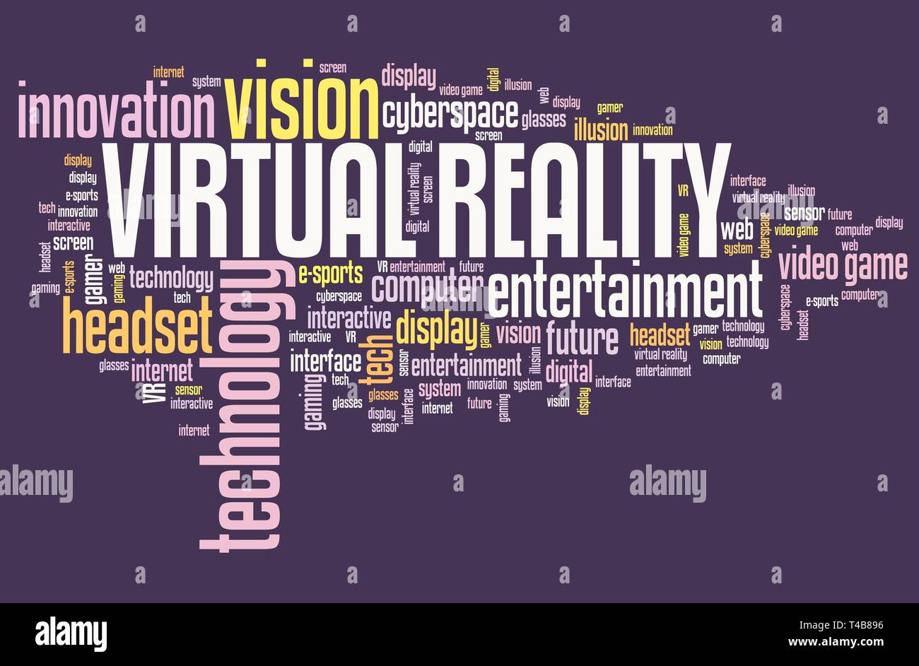 Virtual reality technology concept - VR word cloud sign Stock Photo - Alamy