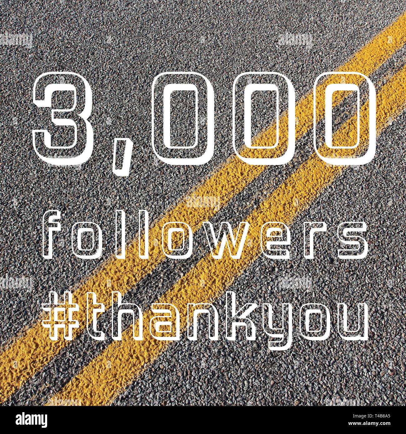 3000 followers sign - social media milestone thank you banner. Online ...