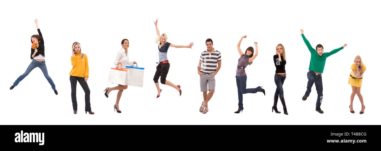 happy people portraits on white background Stock Photo - Alamy