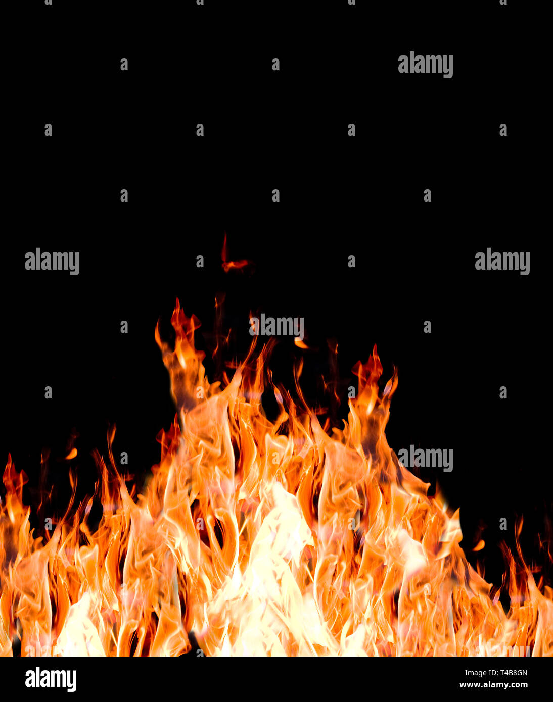 fire and heat concept with lots of flames on black background Stock ...