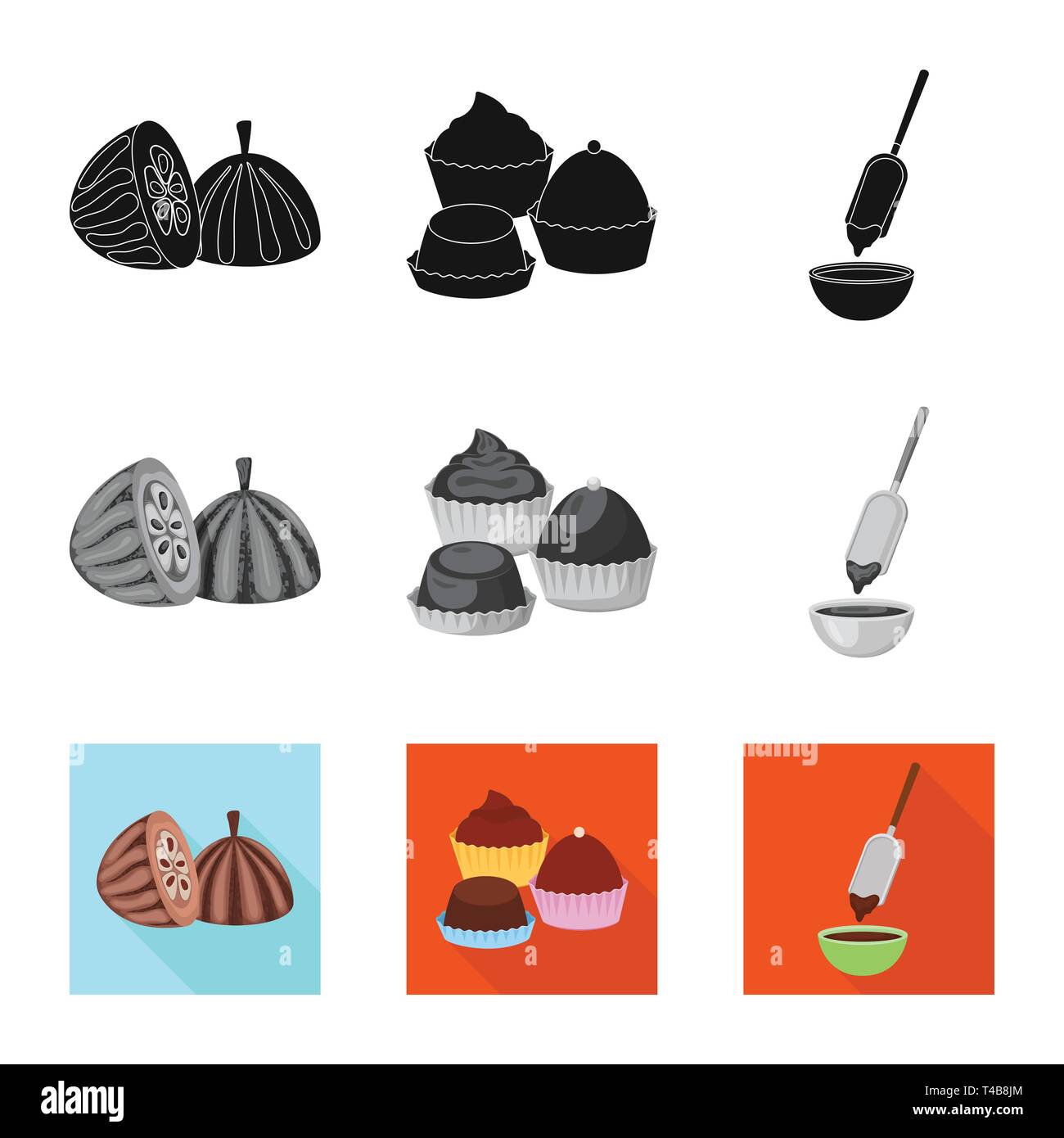 Fresh cocoa beans spoon Stock Vector Images - Alamy