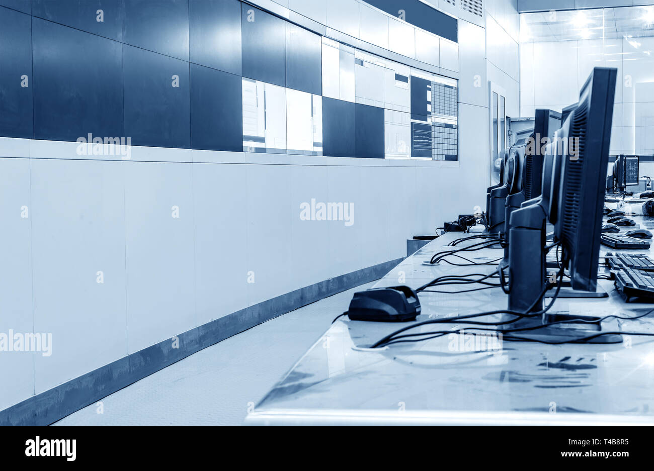 Modern plant control room and computer monitors Stock Photo - Alamy