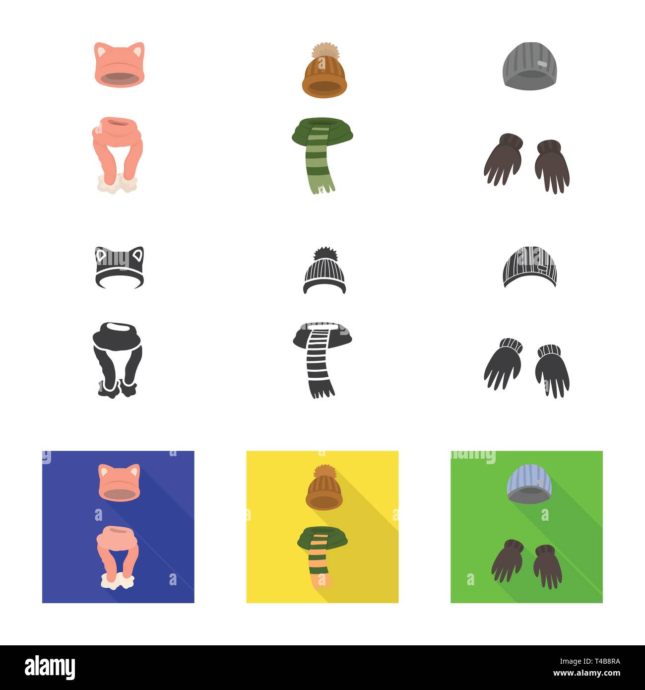 Isolated object of clothes and texture icon. Collection of clothes and ...