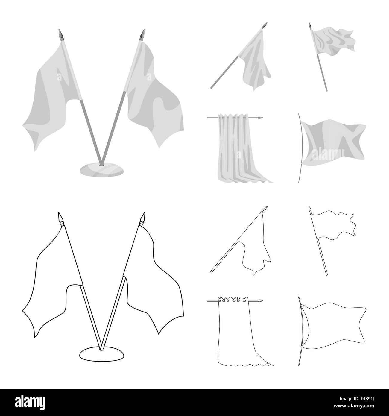 Blank Waving Flag Drawing