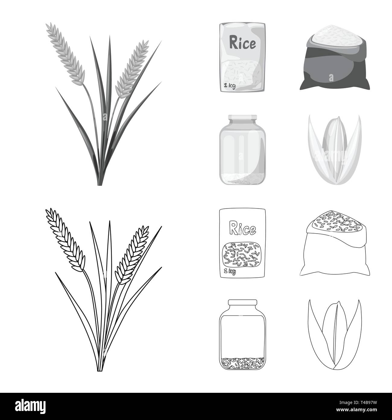 Vector design of crop and ecological icon. Collection of crop and ...