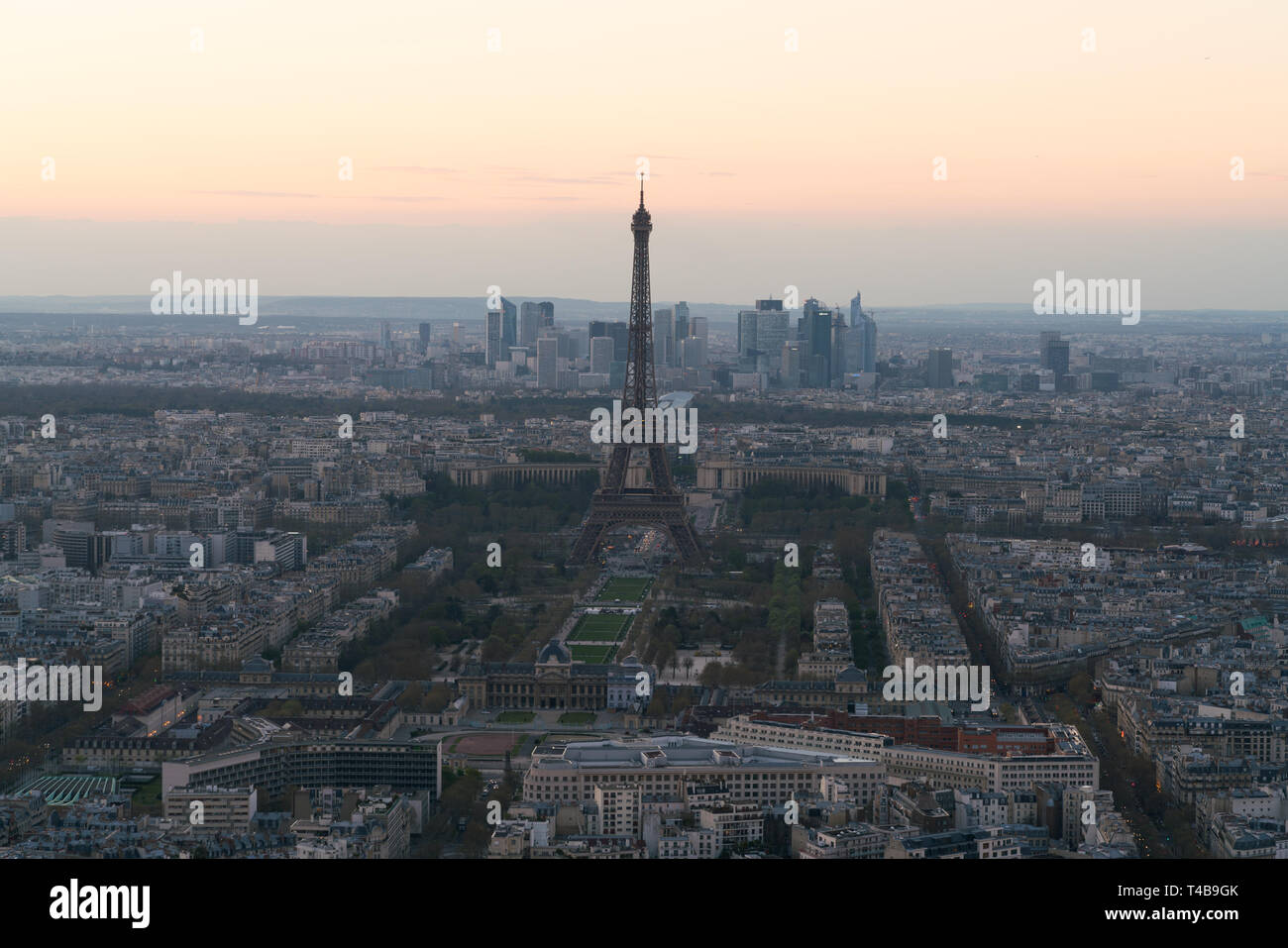 cityscape of Paris with eiffel tower at sunset Stock Photo - Alamy