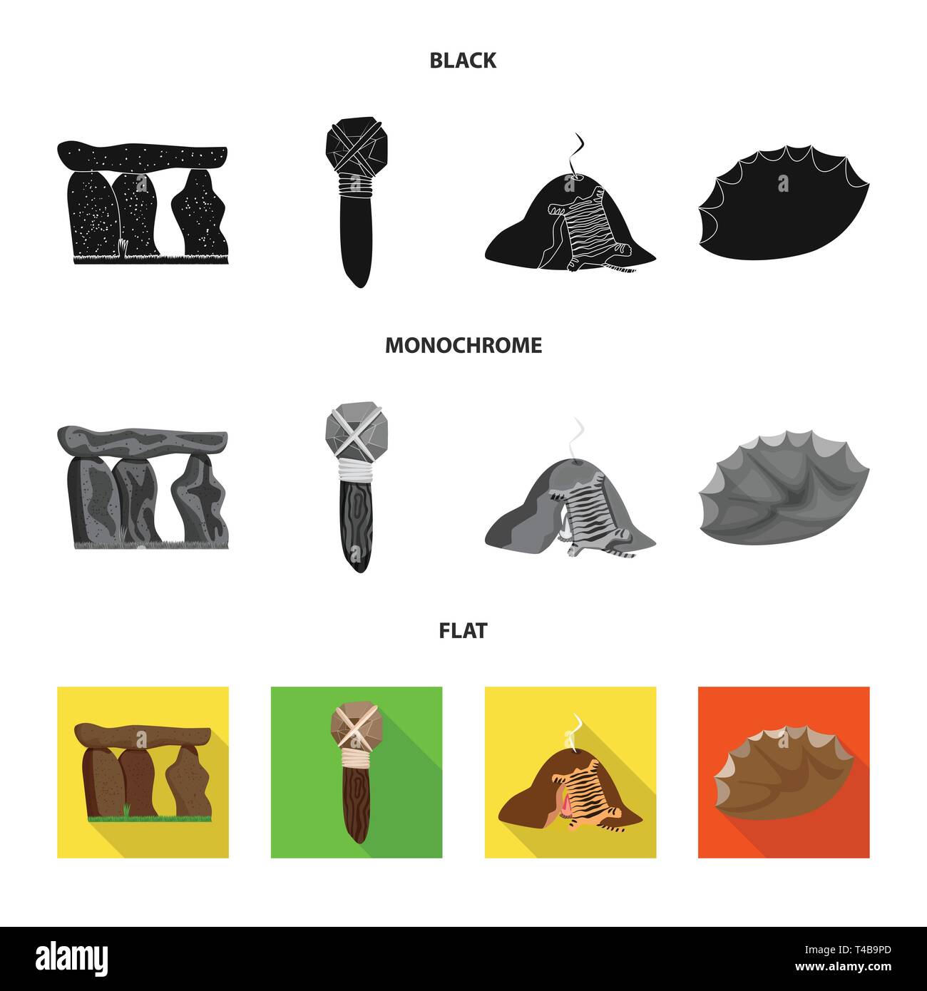 Vector illustration of evolution and prehistory logo. Set of evolution ...