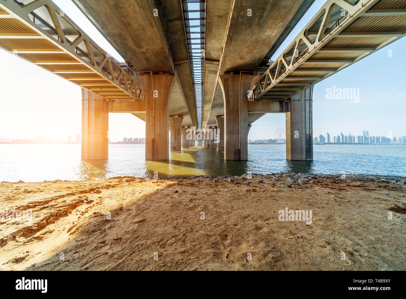 Bridge under the blue sky Stock Photo - Alamy
