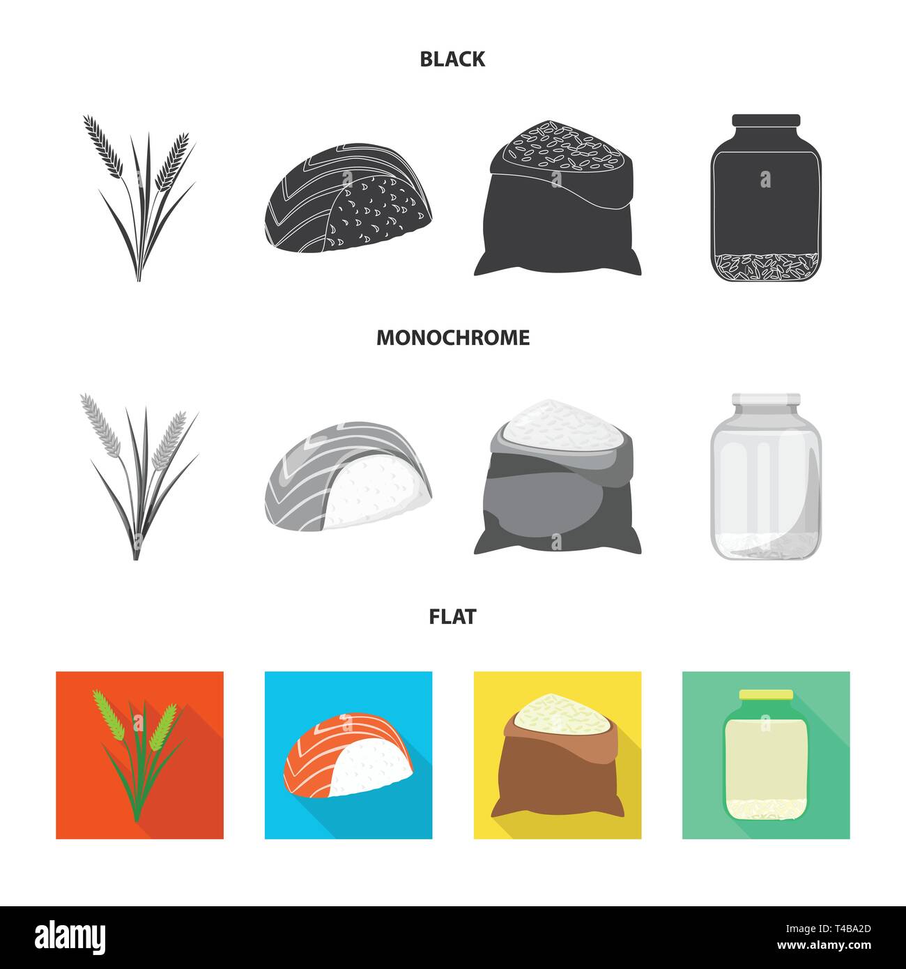 Vector illustration of crop and ecological symbol. Collection of crop ...