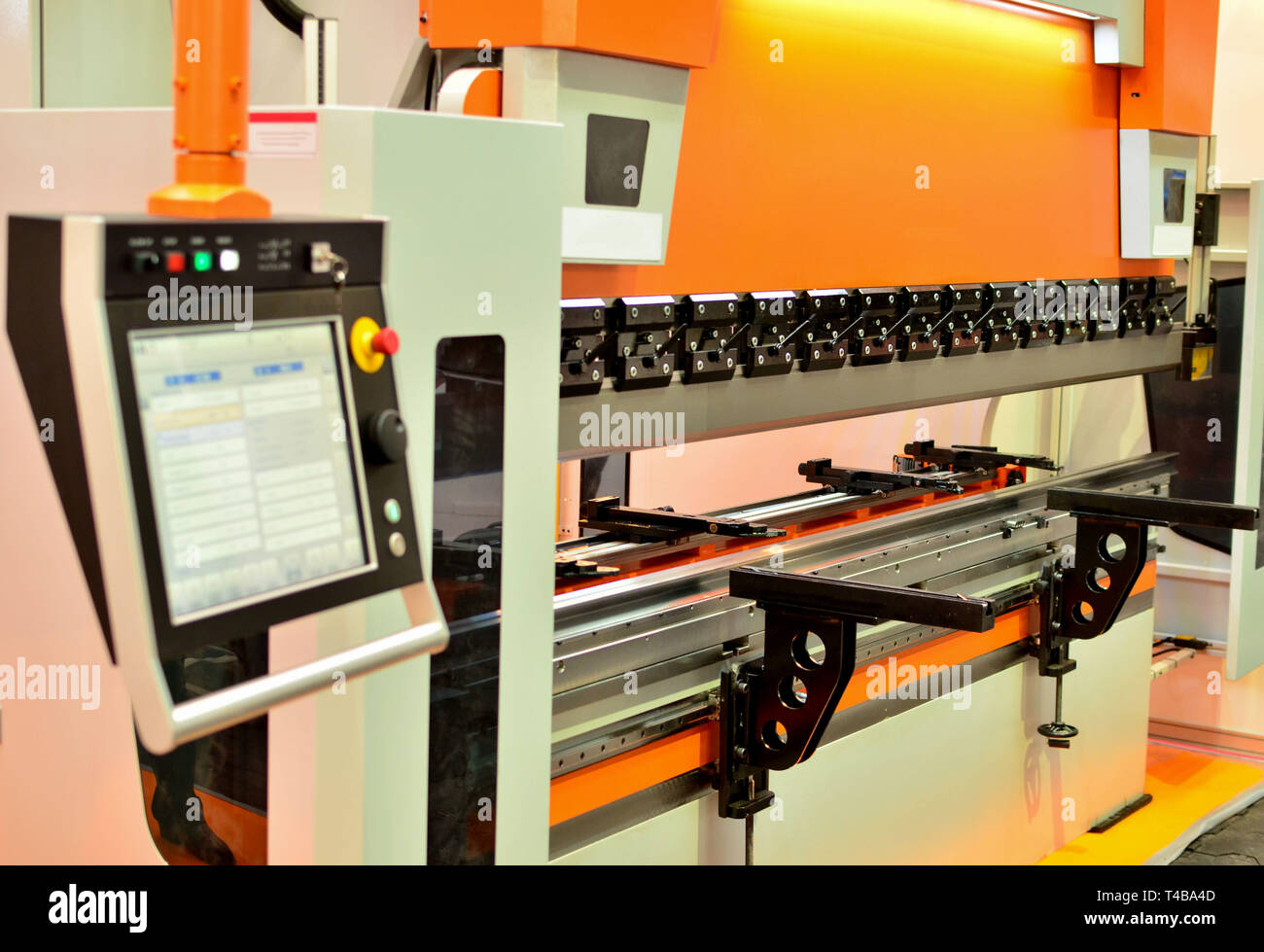 Hydraulic sheet bending machine for sheet metal bending Stock Photo - Alamy