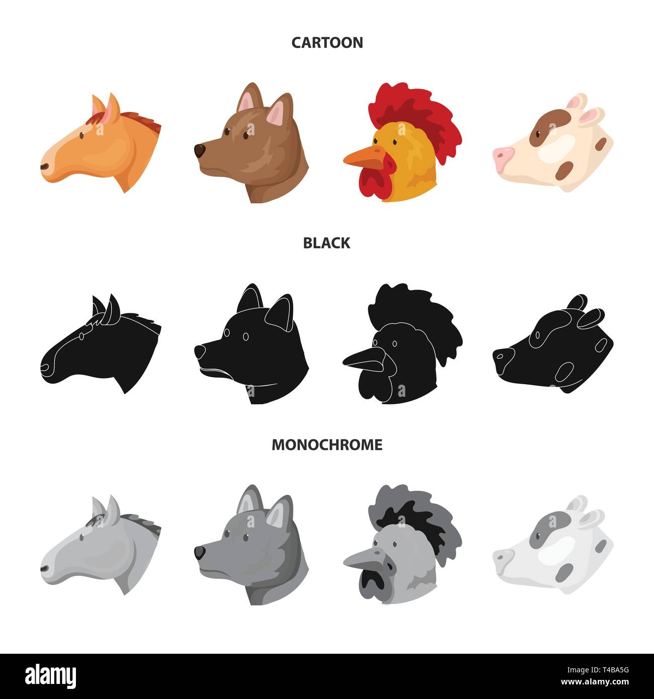 Isolated object of agriculture and breeding sign. Collection of ...