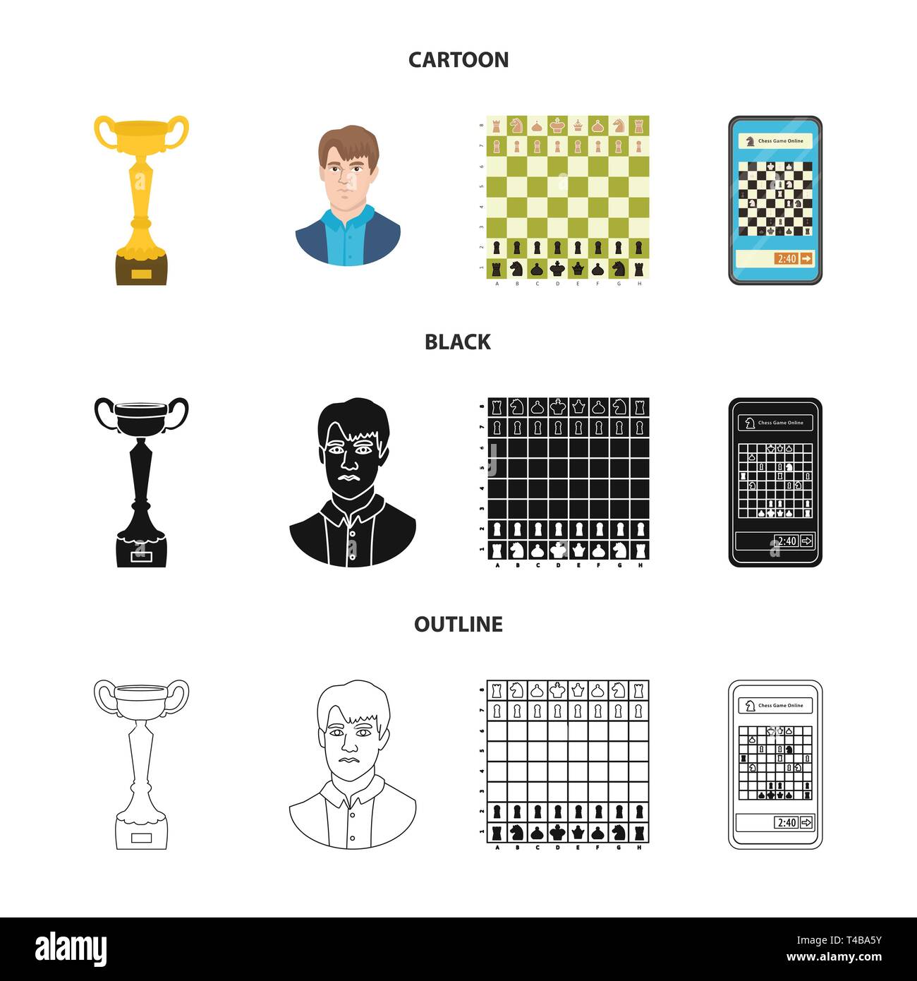 Vector illustration of checkmate and thin sign. Collection of checkmate ...