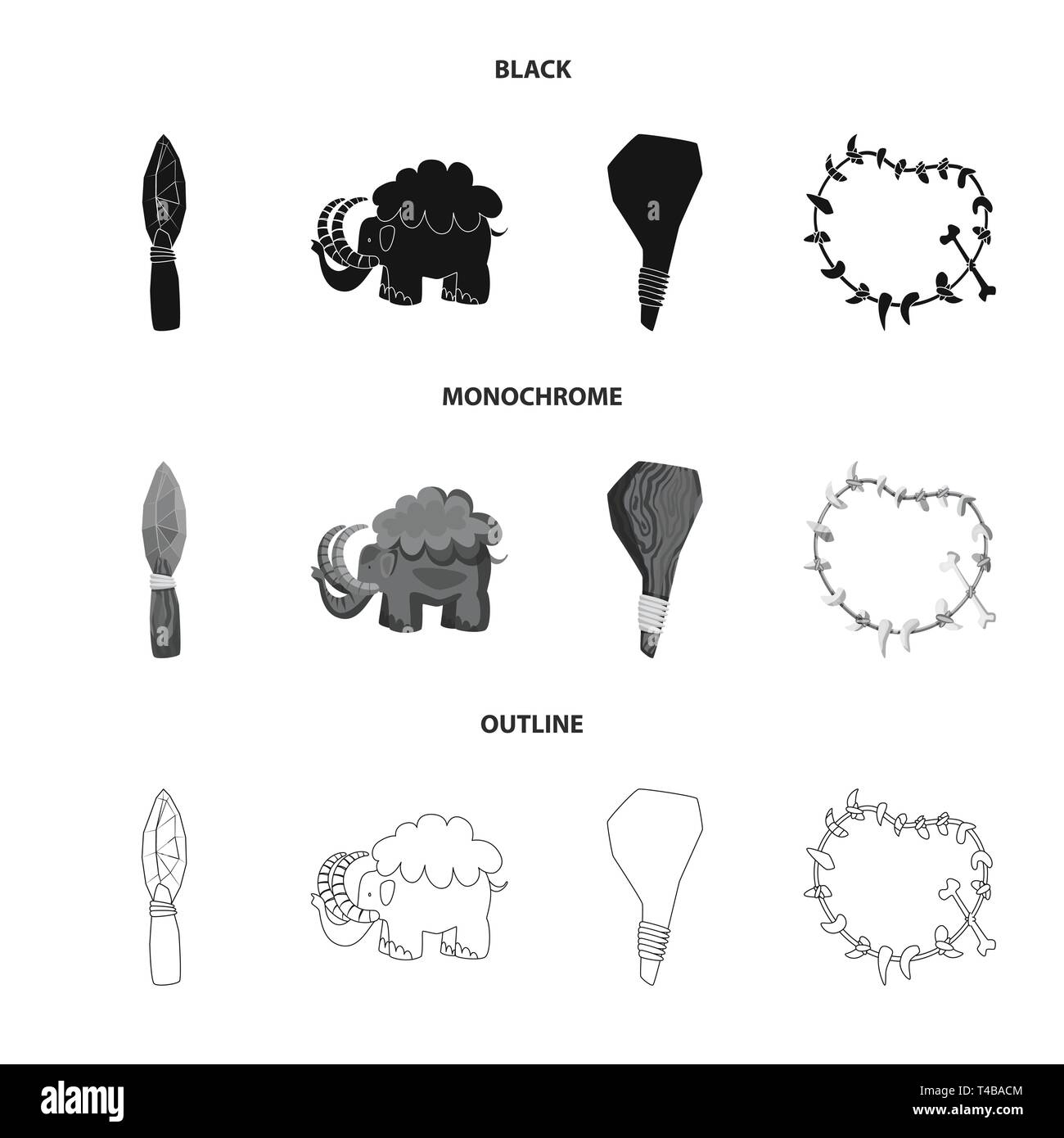 Vector illustration of evolution and prehistory sign. Collection of ...